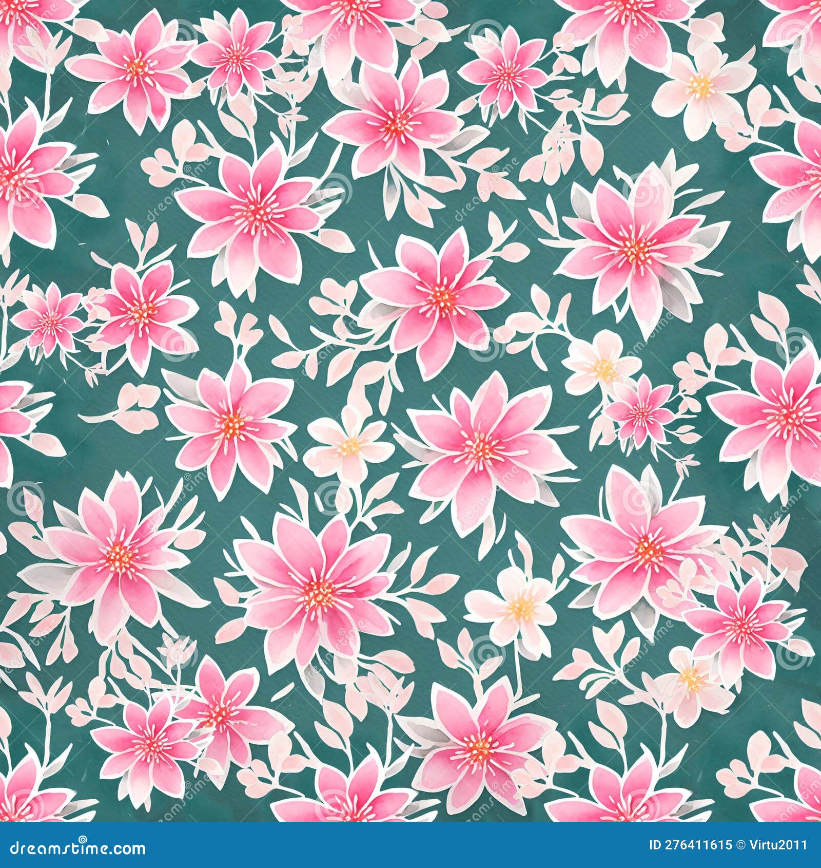 Spring Pink Floral Pattern Beautiful Pattern for Textil or Wallpaper ...