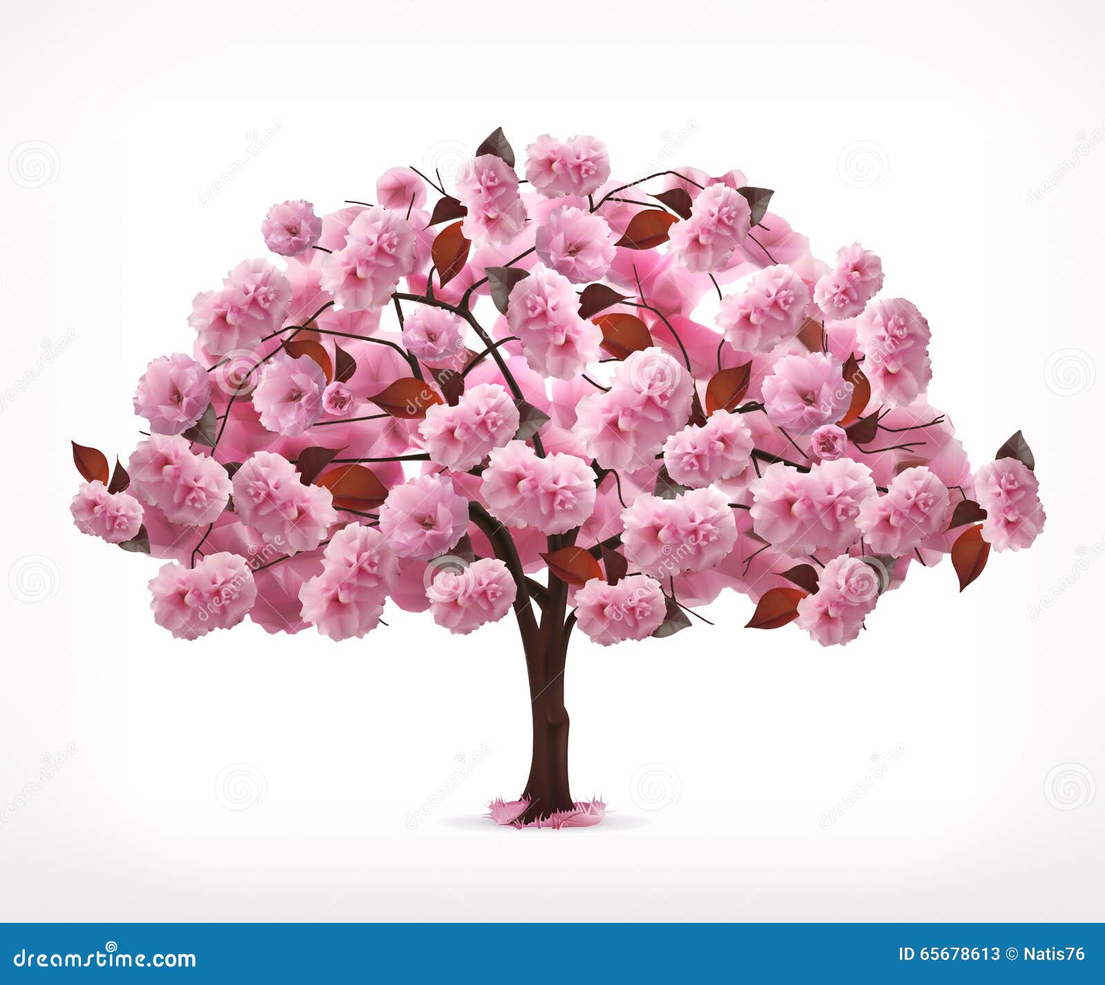 Spring pink tree stock vector. Illustration of icon, nature - 65678613