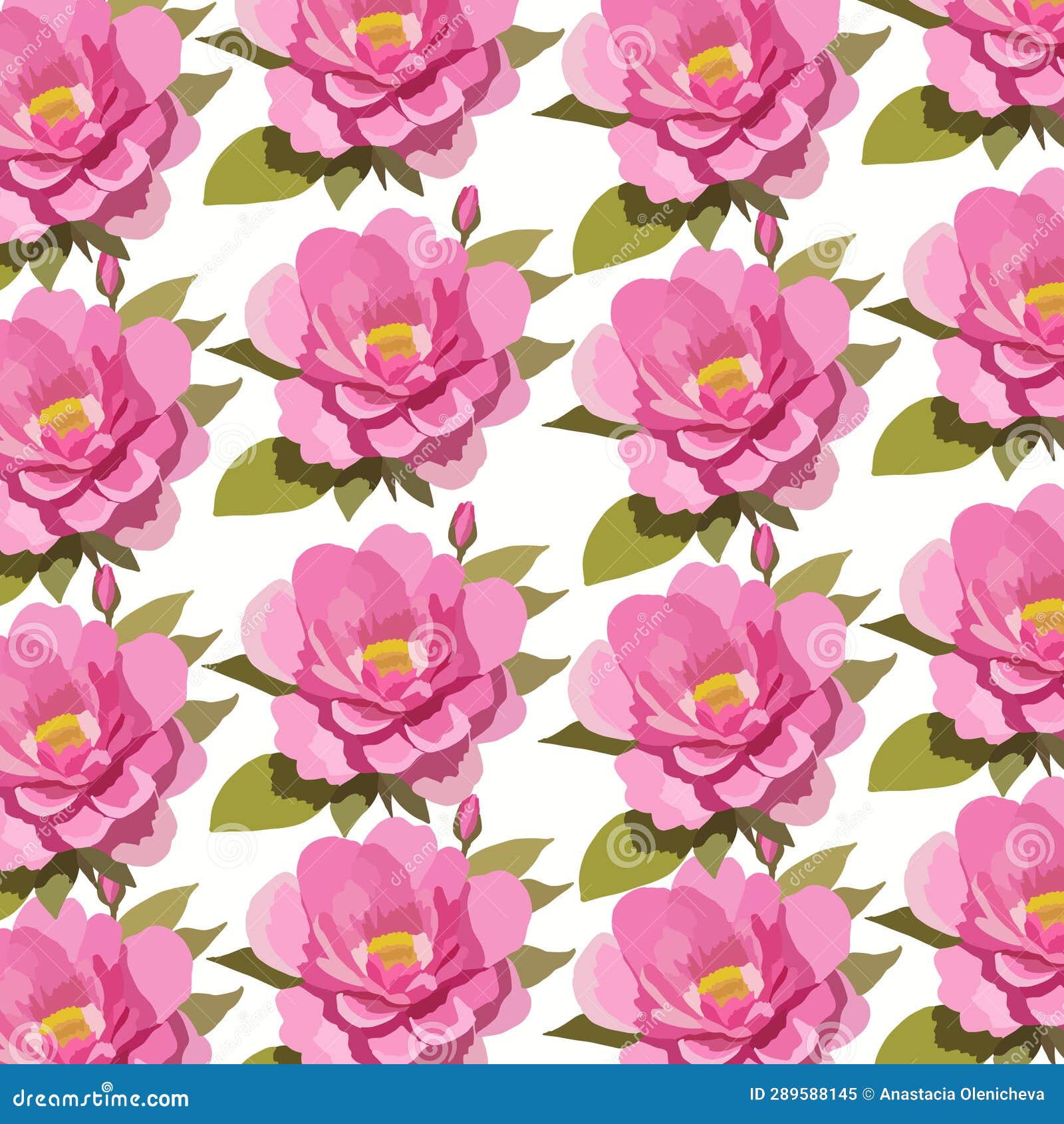 Spring Pink Watercolor Flower Pattern Stock Vector - Illustration of ...