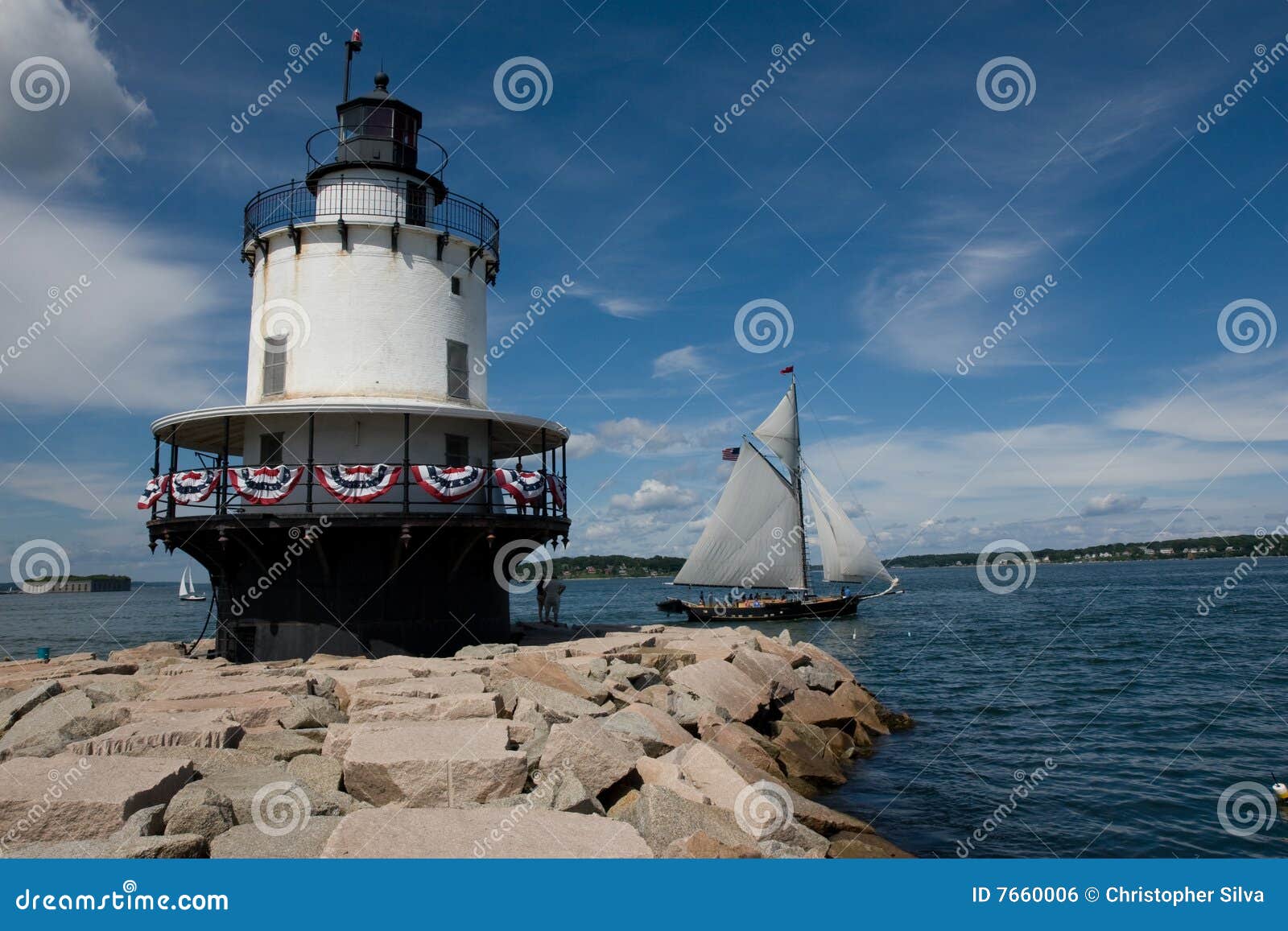 Spring Point Lighthouse in Maine Stock Photo - Image of maine, ocean ...