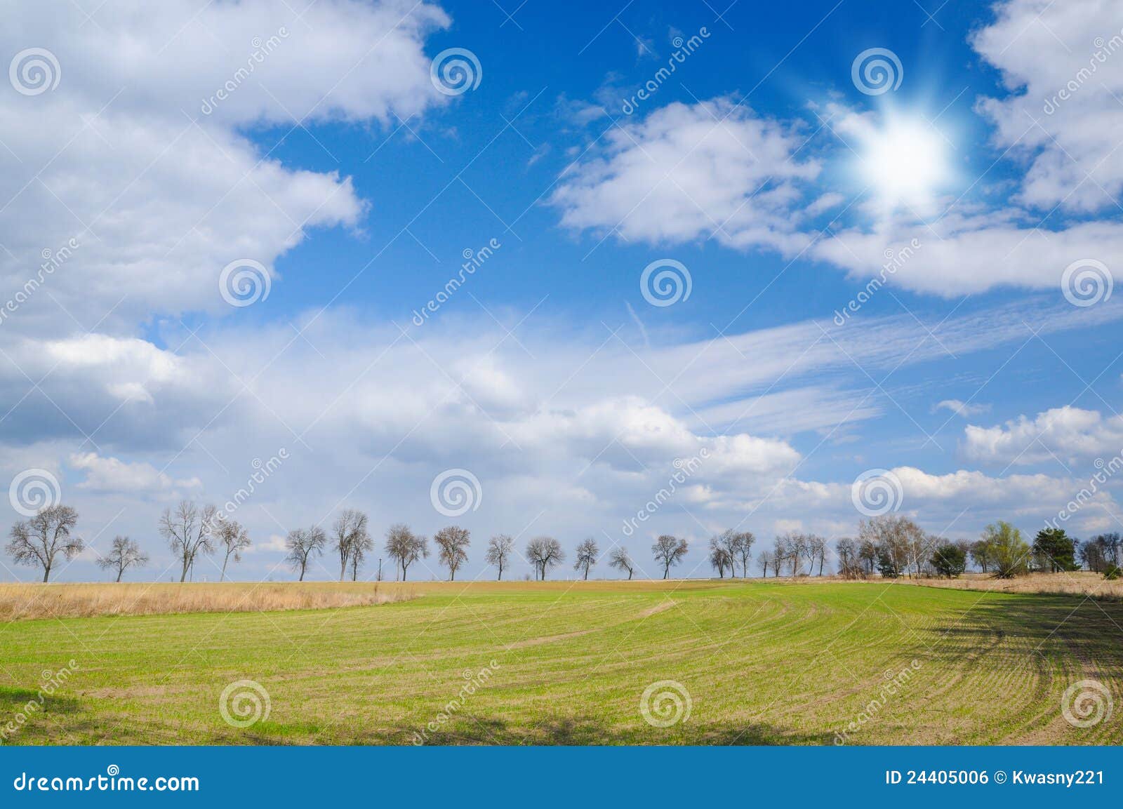 Spring in Poland stock photo. Image of countryside, plain - 24405006