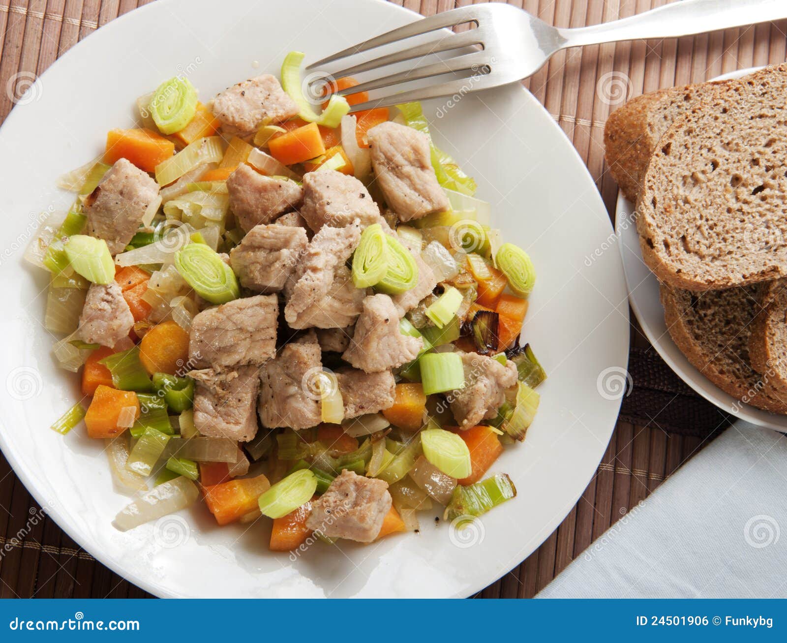 Spring pork with vegetable stock photo. Image of fried - 24501906