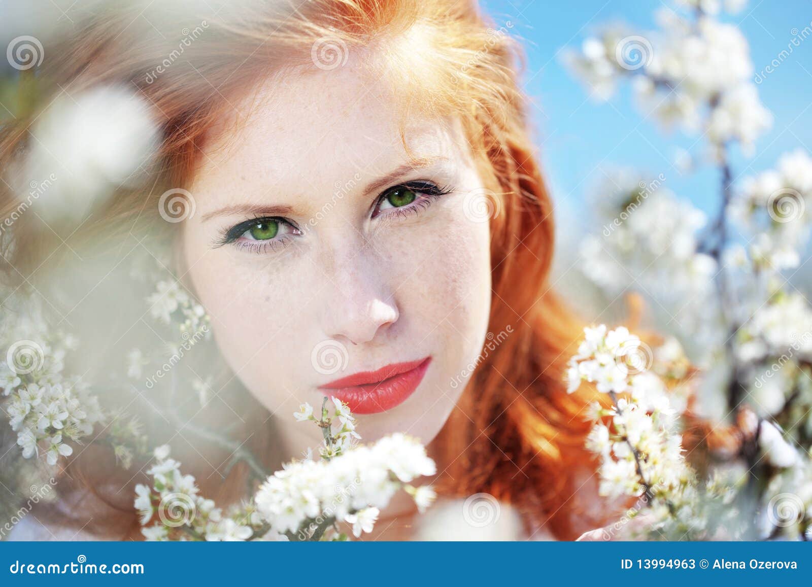Spring portrait stock image. Image of lips, attractive - 13994963