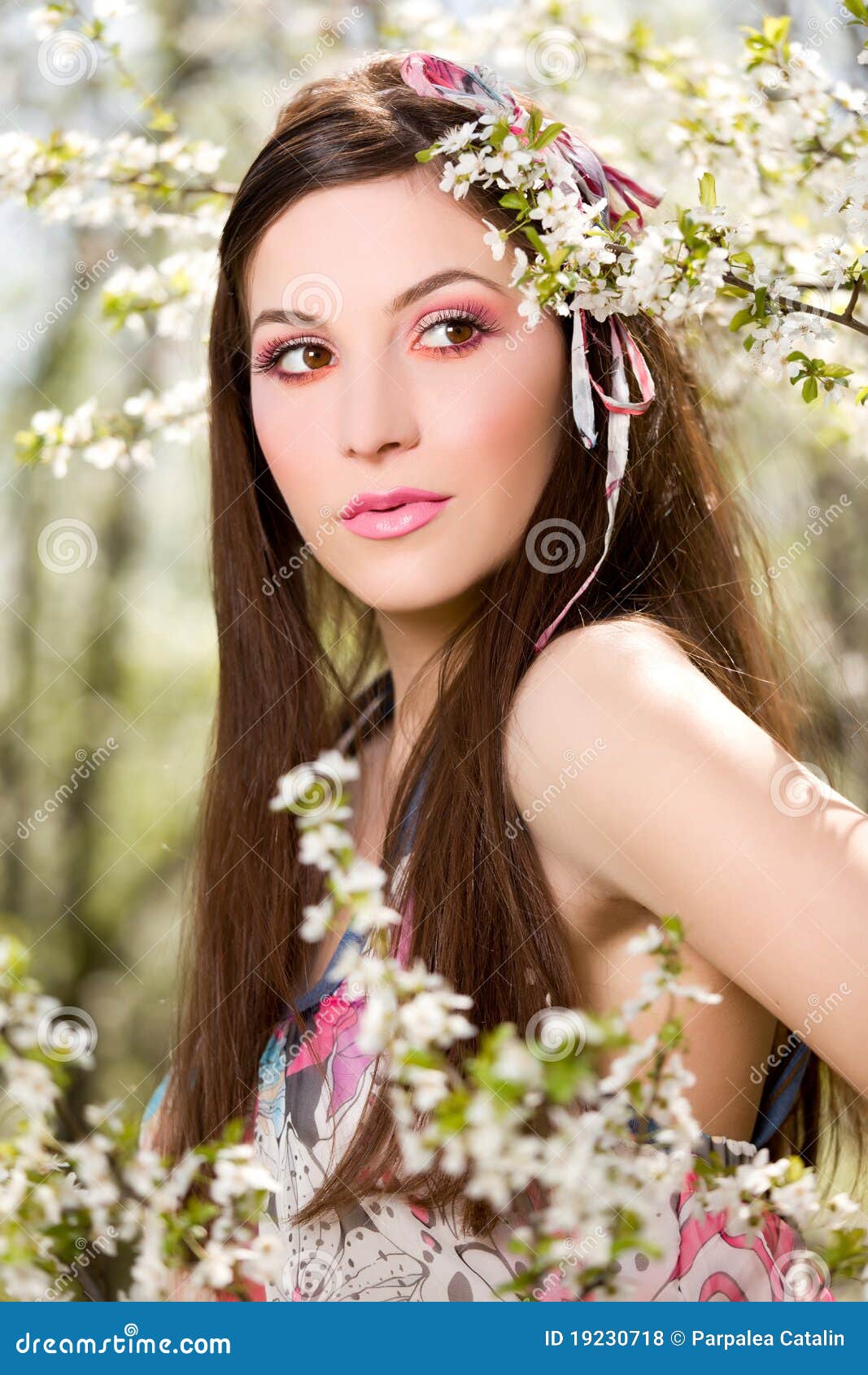 Spring portrait stock photo. Image of makeup, girl, beautiful - 19230718