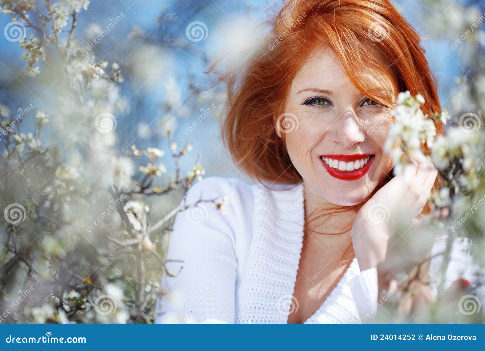 Spring portrait stock photo. Image of person, redhead - 24014252