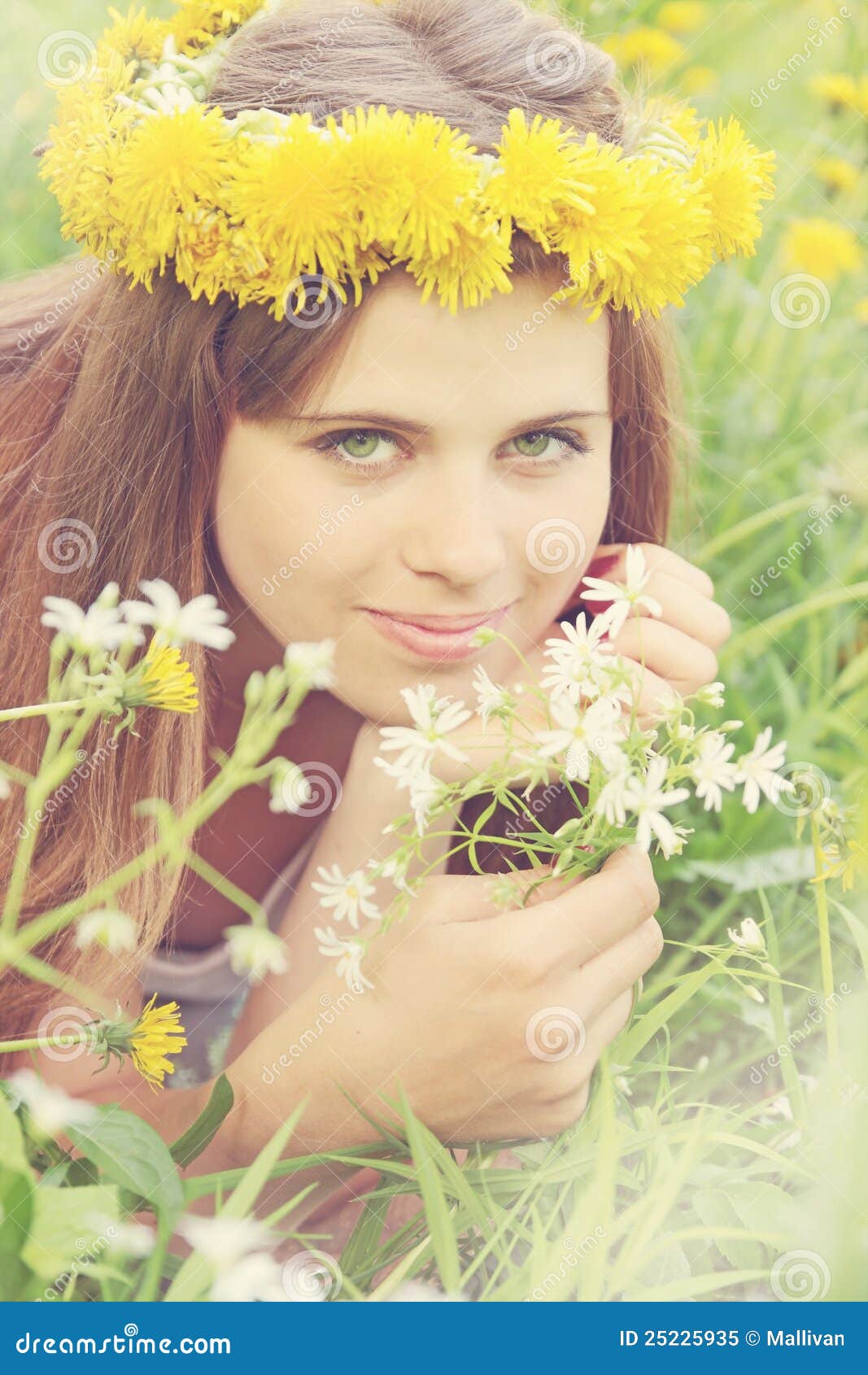 Spring portrait stock image. Image of happy, meadow, lifestyle - 25225935