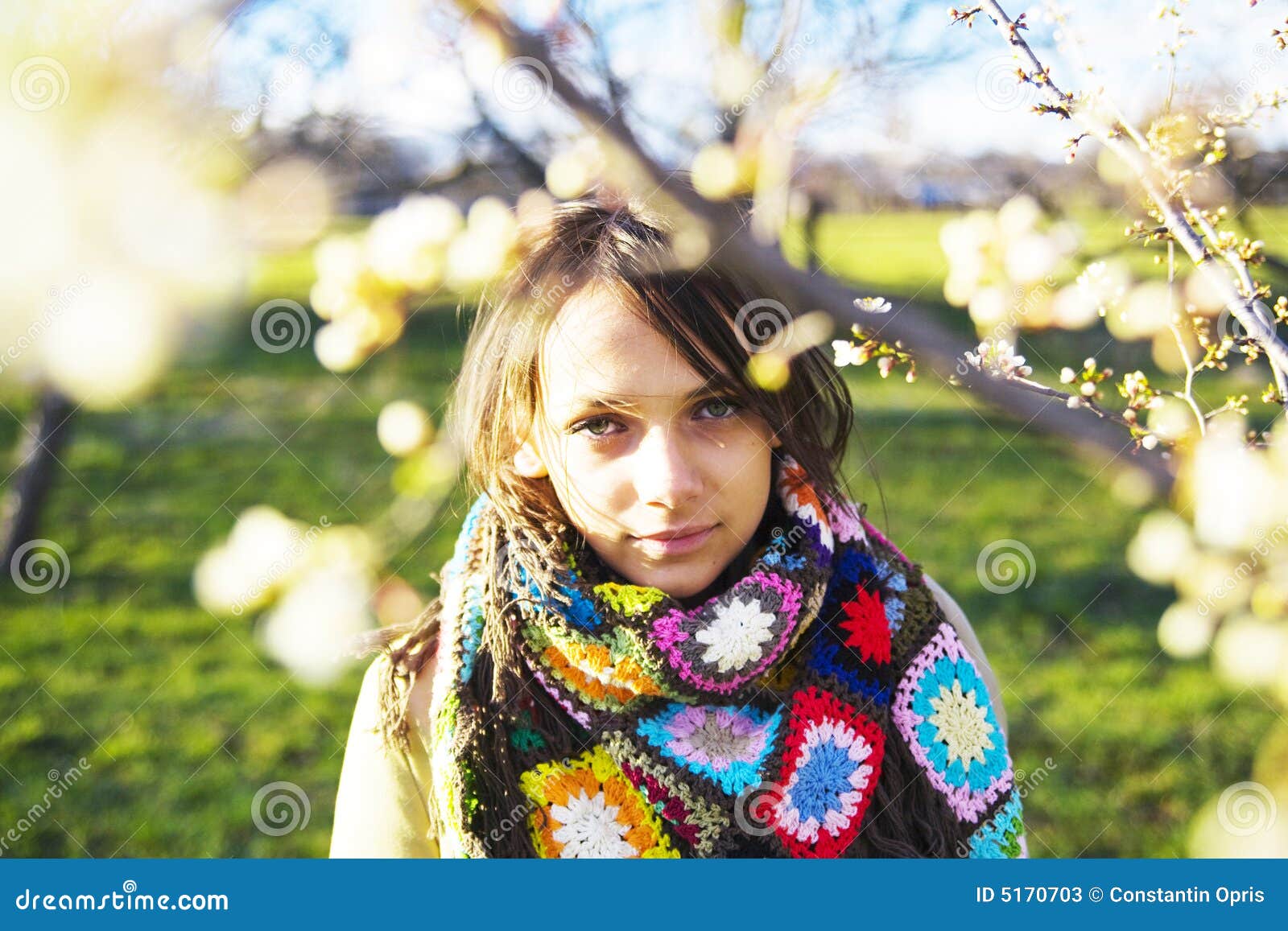 Woman in spring stock image. Image of gazes, gazing, look - 5170703