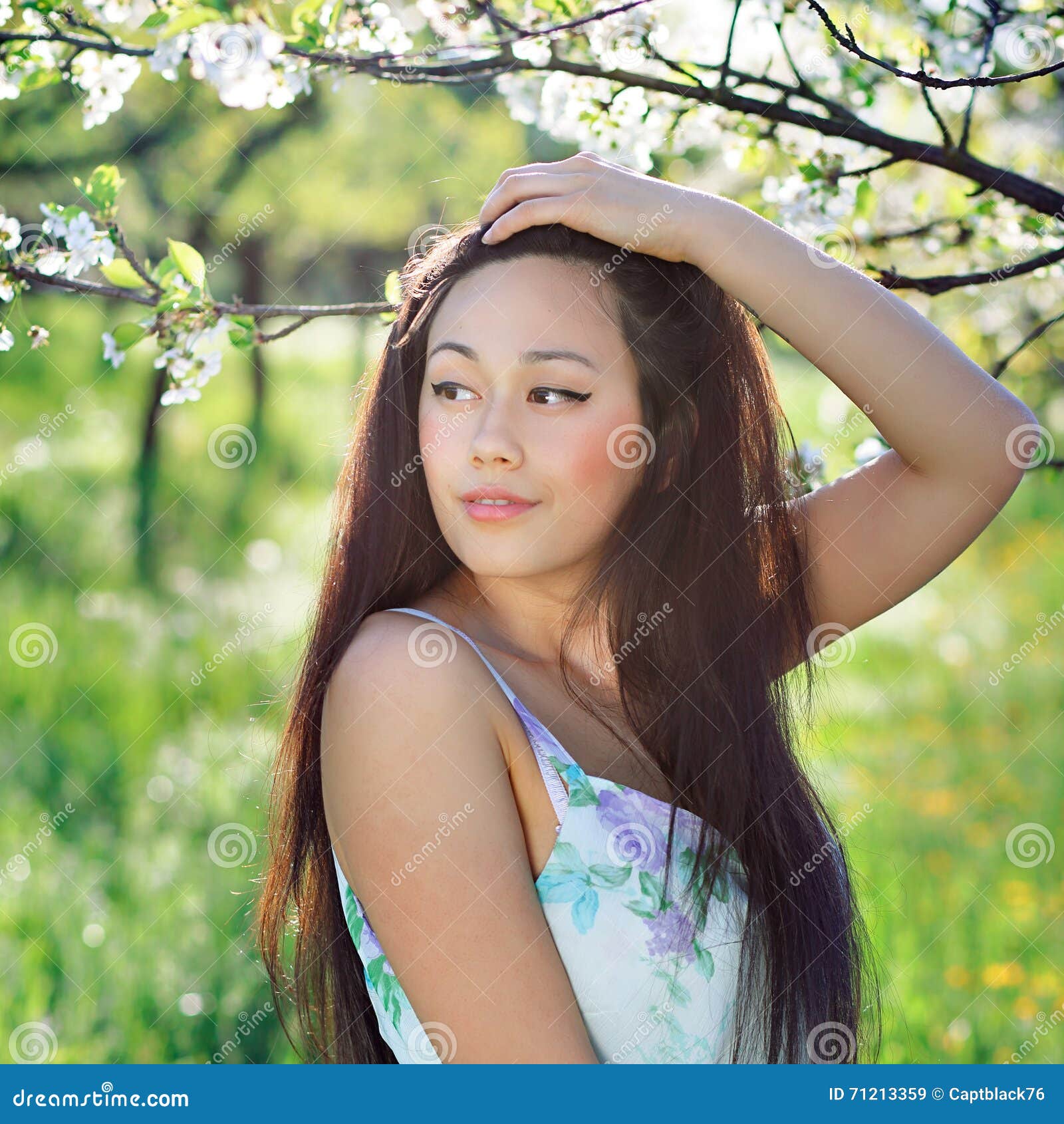 Spring Portrait of Asian Woman Stock Image - Image of color, beauty ...