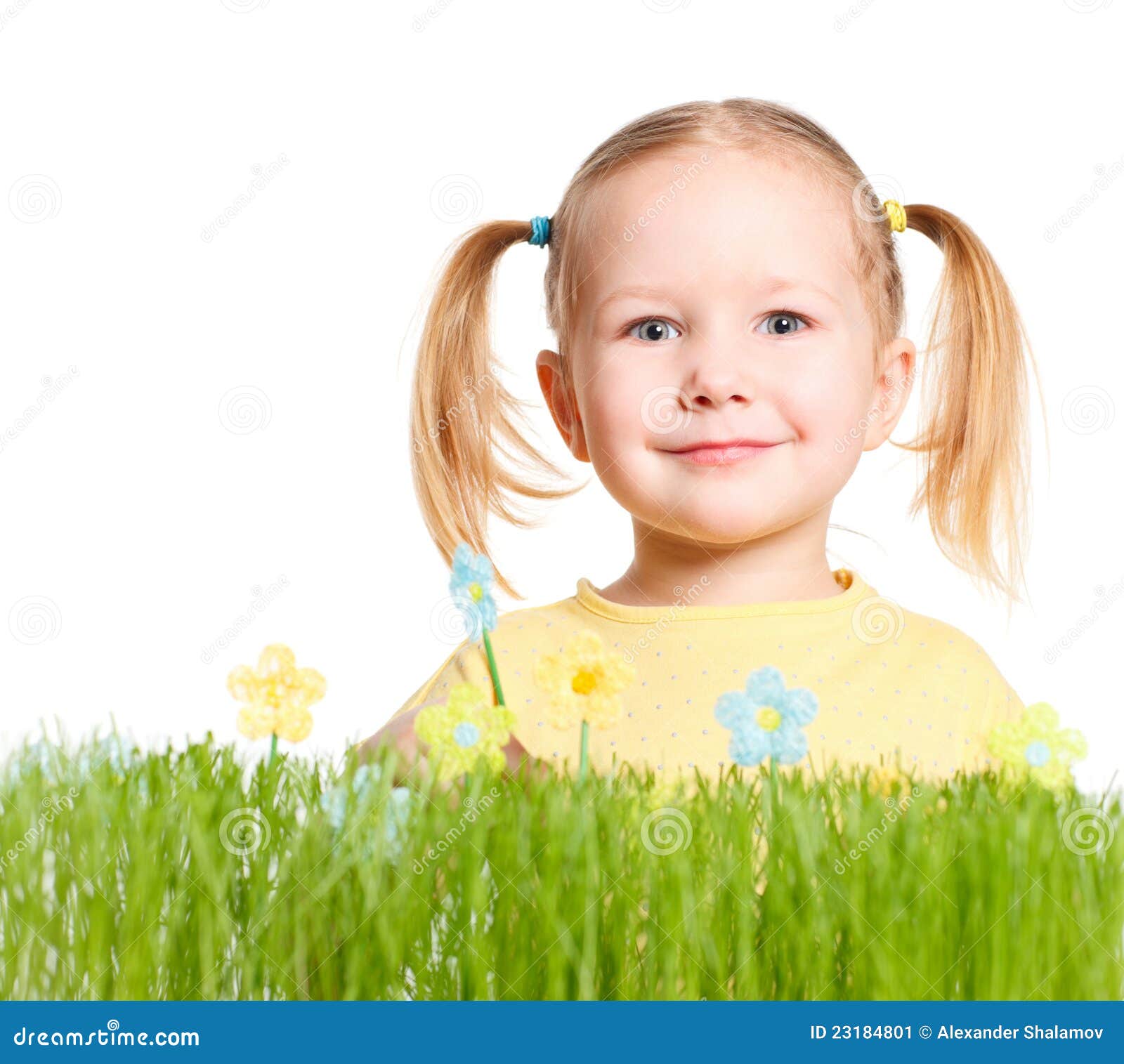 Spring Portrait of Cute Little Girl Stock Image - Image of easter ...