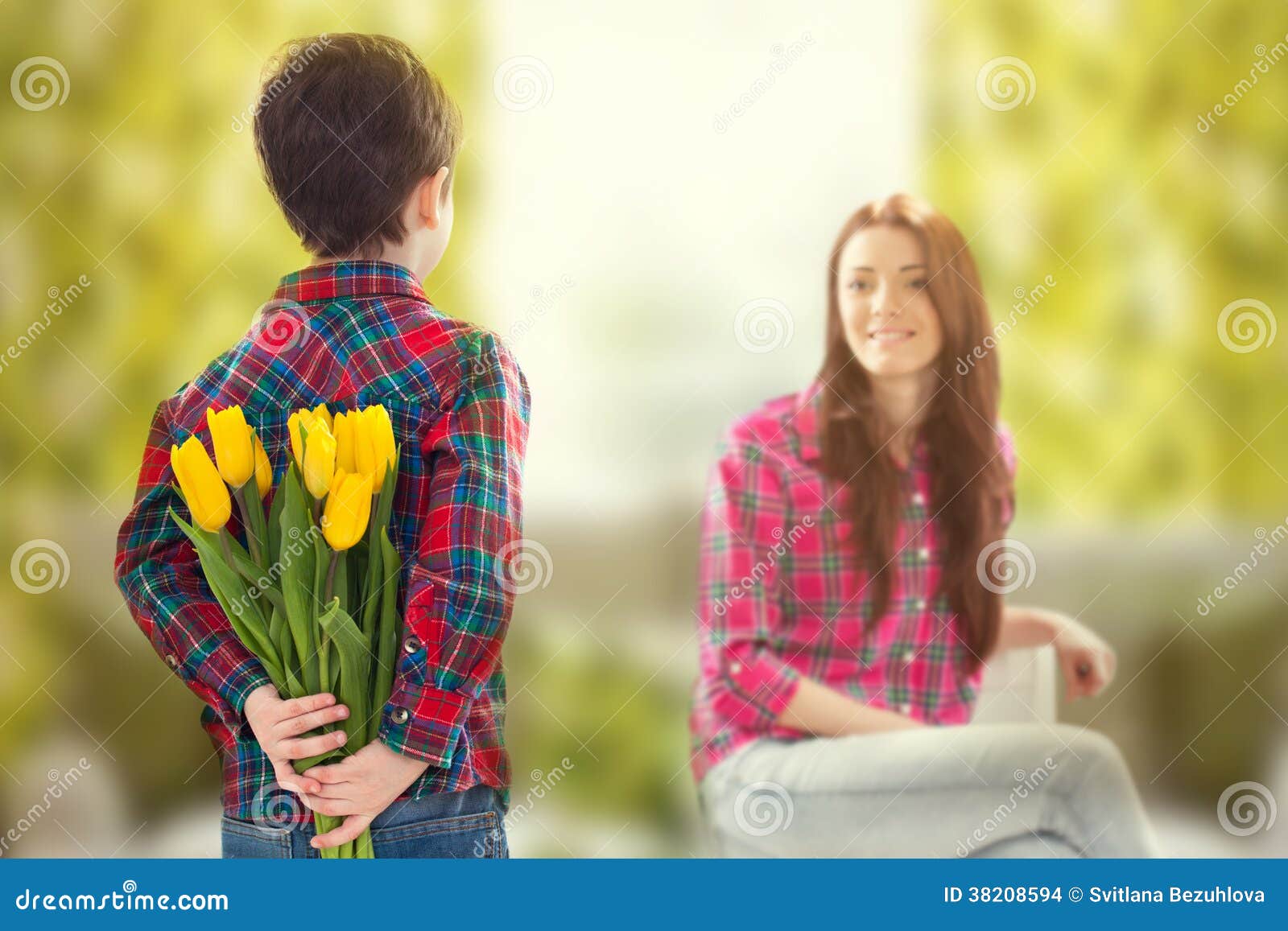 Spring Portrait of Mother and Son on Mother S Day Stock Photo - Image ...