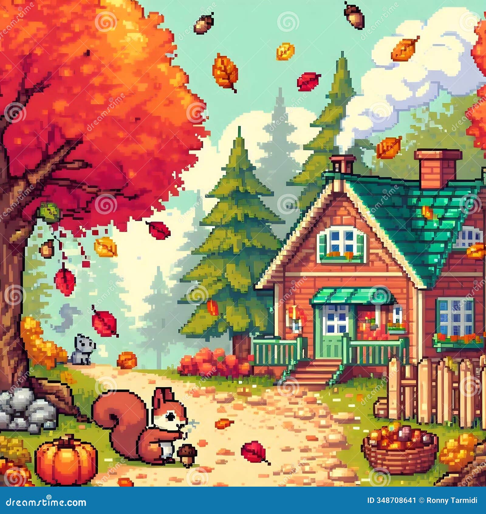 Spring portrait, pixel art stock illustration. Illustration of poster ...