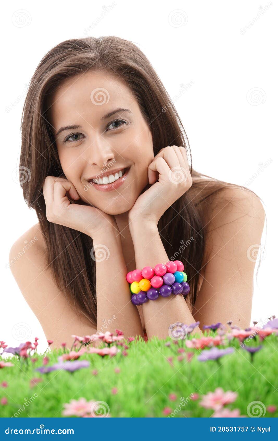 Spring Portrait of Pretty Girl Stock Image - Image of color, camera ...