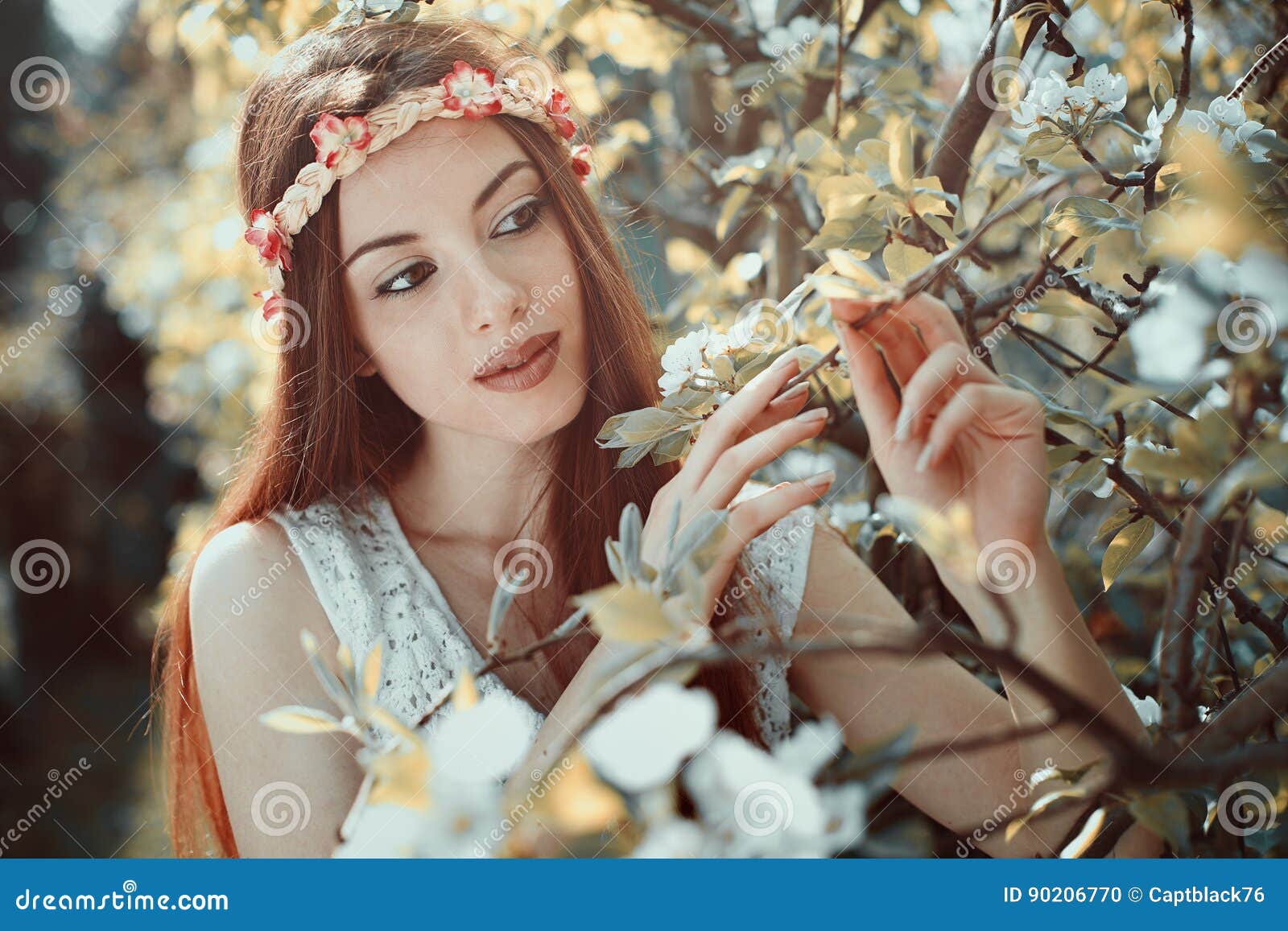 Spring Portrait of a Young Woman Stock Photo - Image of seasonal ...