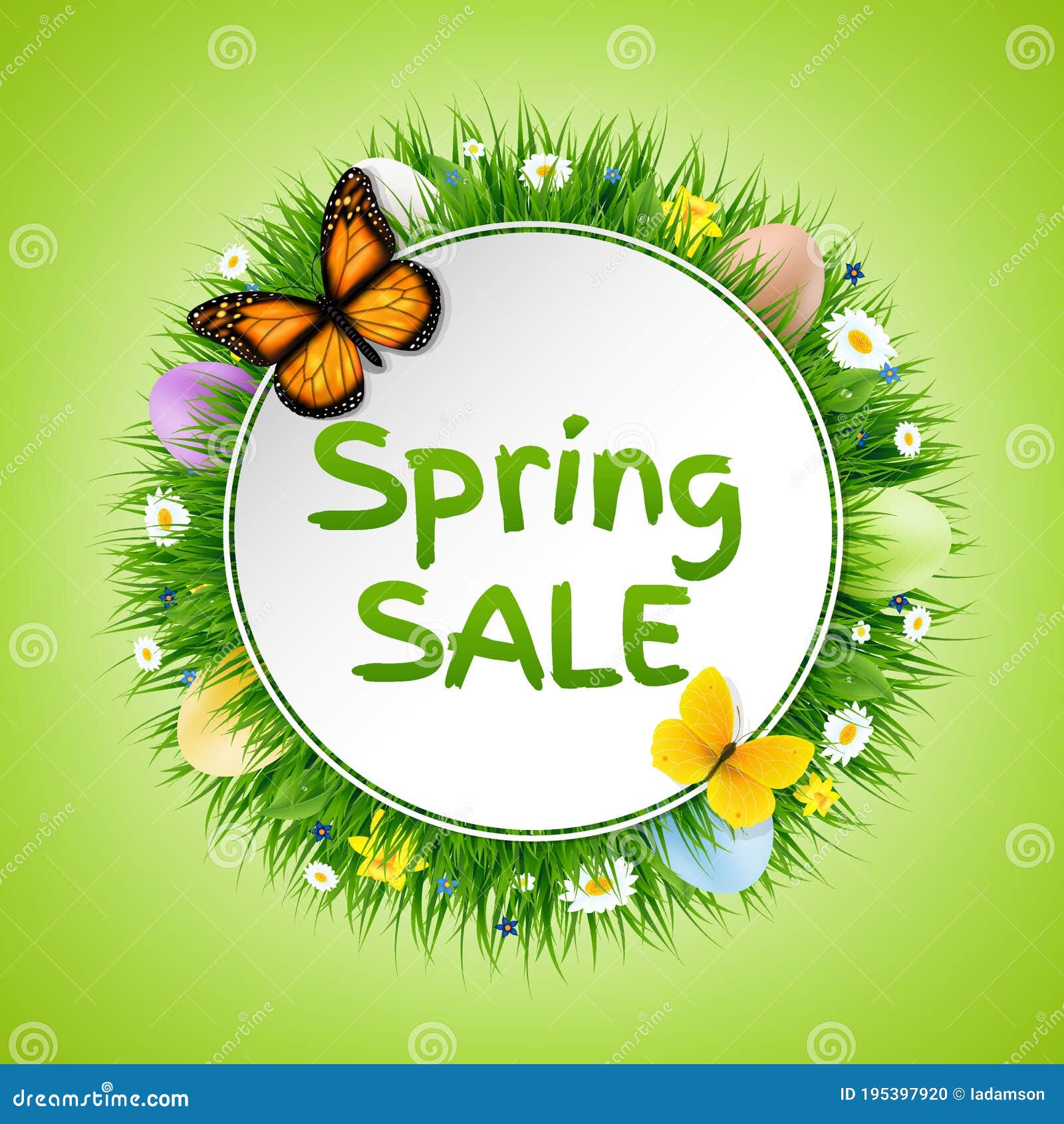 Spring Poster stock vector. Illustration of landscape - 195397920