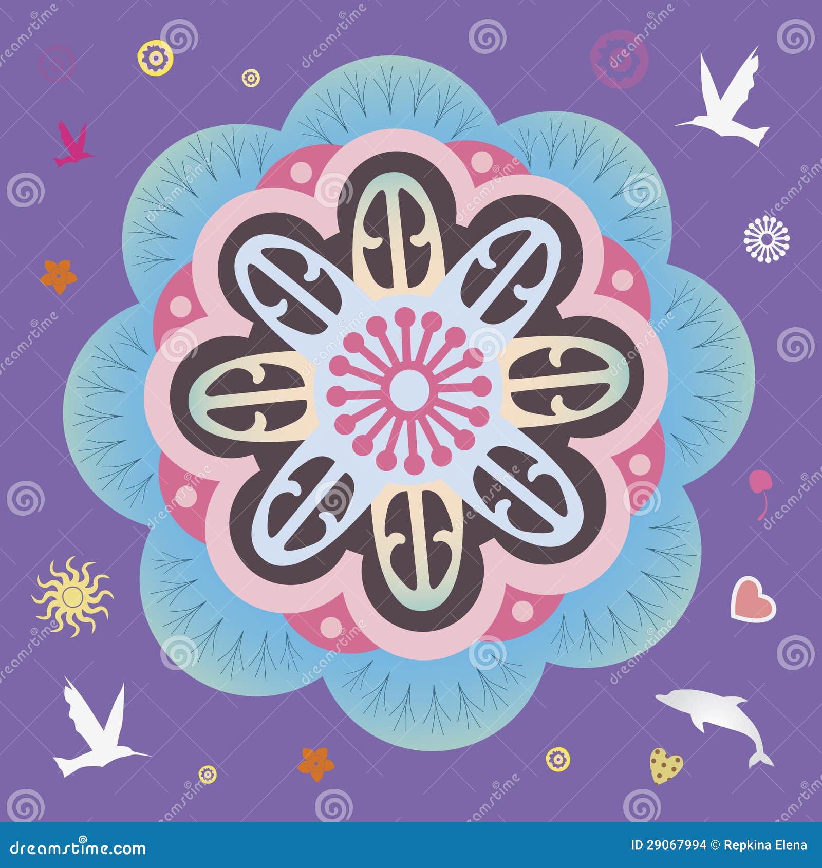 Spring Power Floral Mandala Stock Vector - Illustration of astral ...