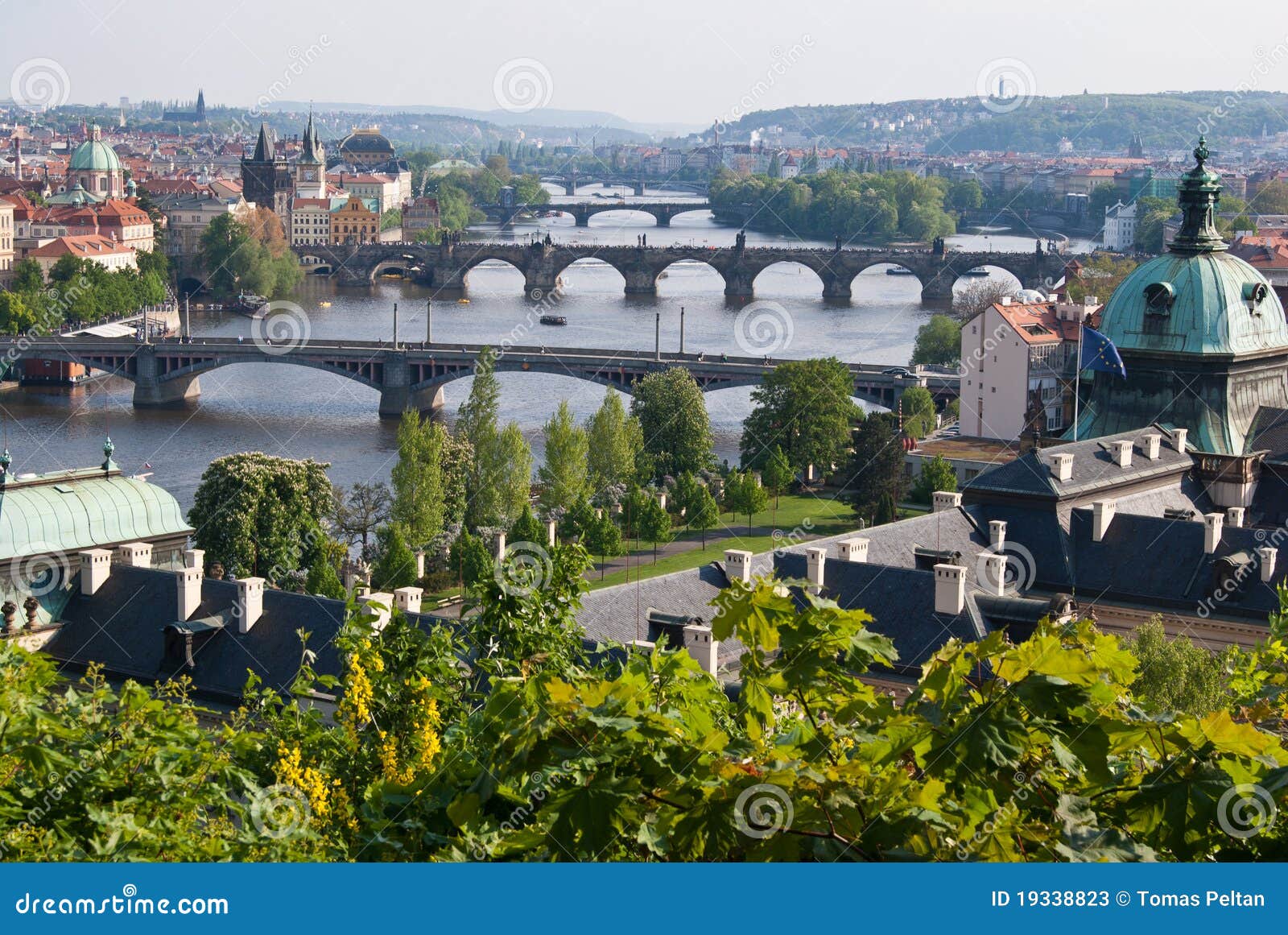 Spring in Prague stock image. Image of bridges, church - 19338823