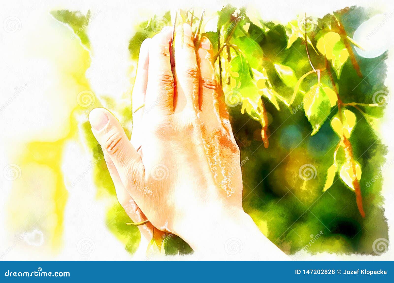 Spring Prayer, Adoring the Healing Powers of the Spring, Tree in Hands ...