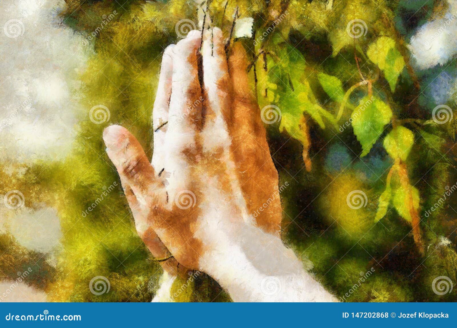 Spring Prayer, Adoring the Healing Powers of the Spring, Tree in Hands ...
