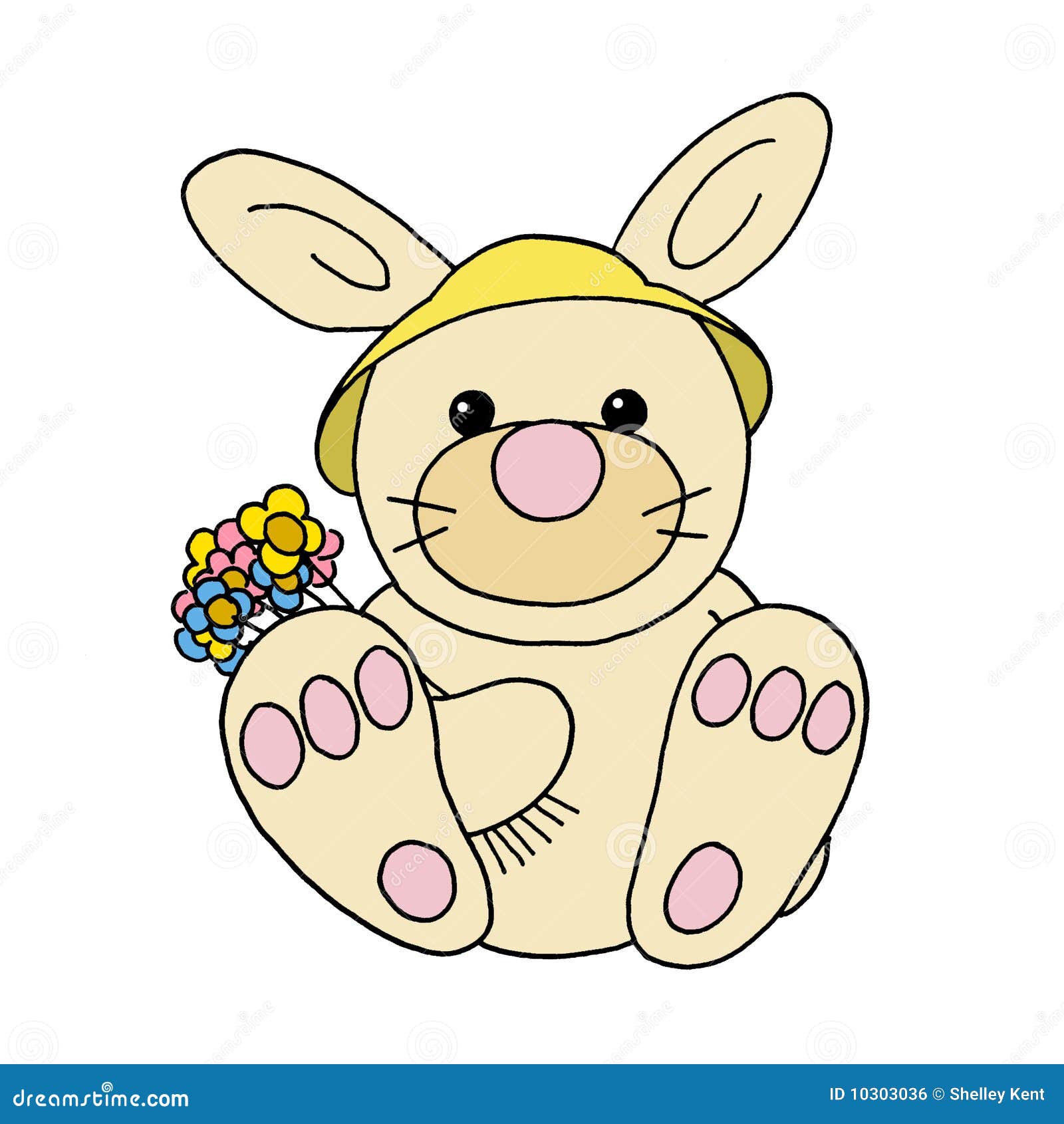 Spring rabbit stock illustration. Illustration of drawn - 10303036