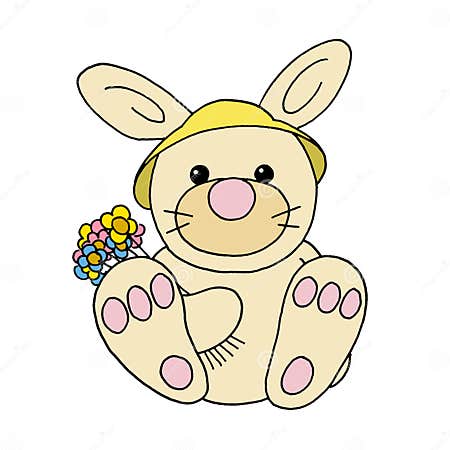 Spring rabbit stock illustration. Illustration of drawn - 10303036