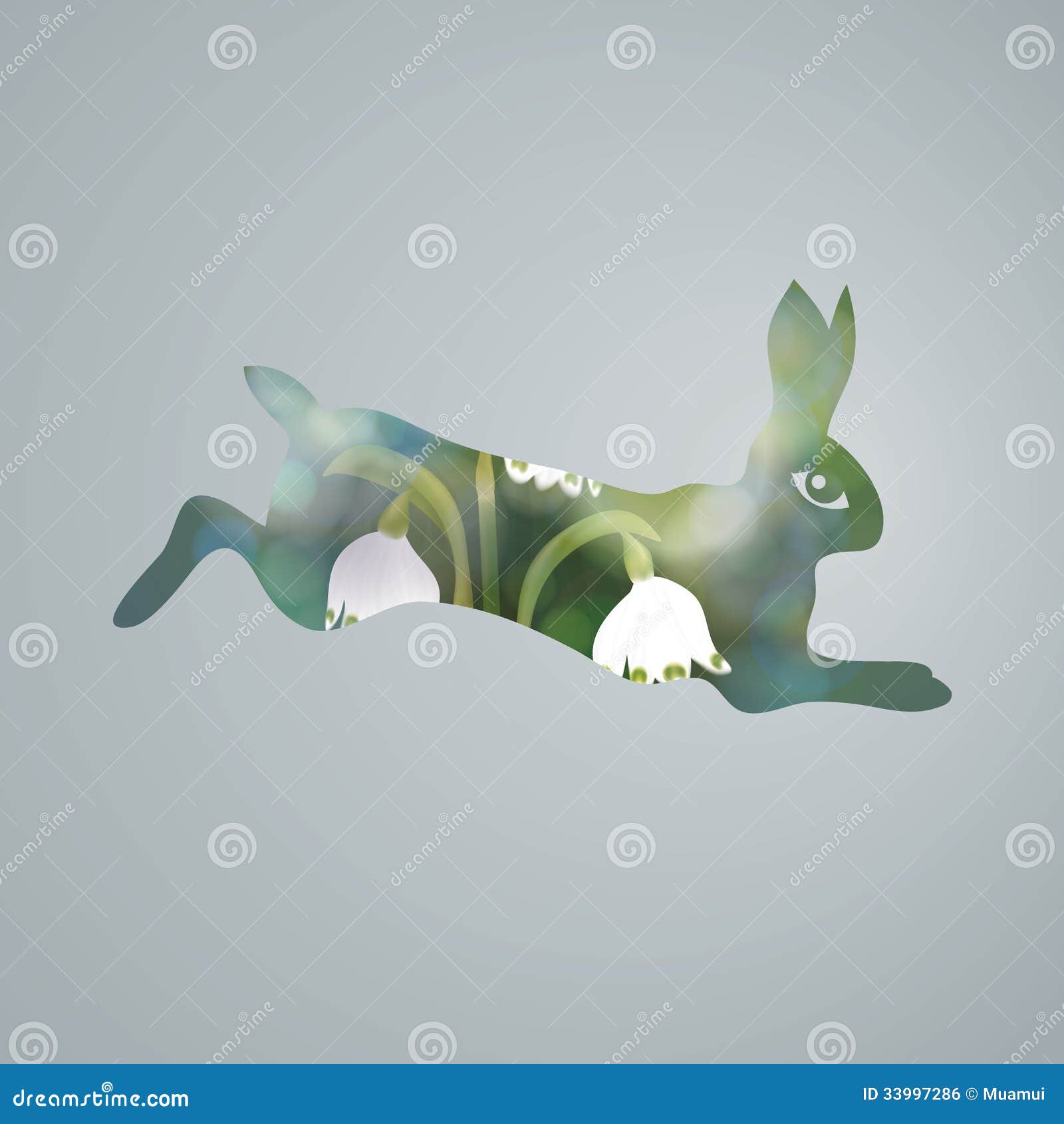 Spring rabbit stock vector. Illustration of print, fresh - 33997286