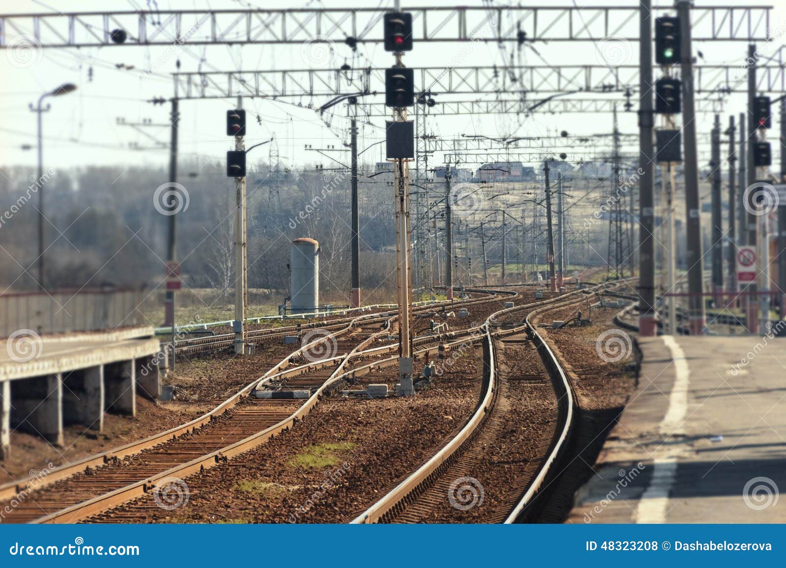 Spring rails of railway stock photo. Image of railroad - 48323208
