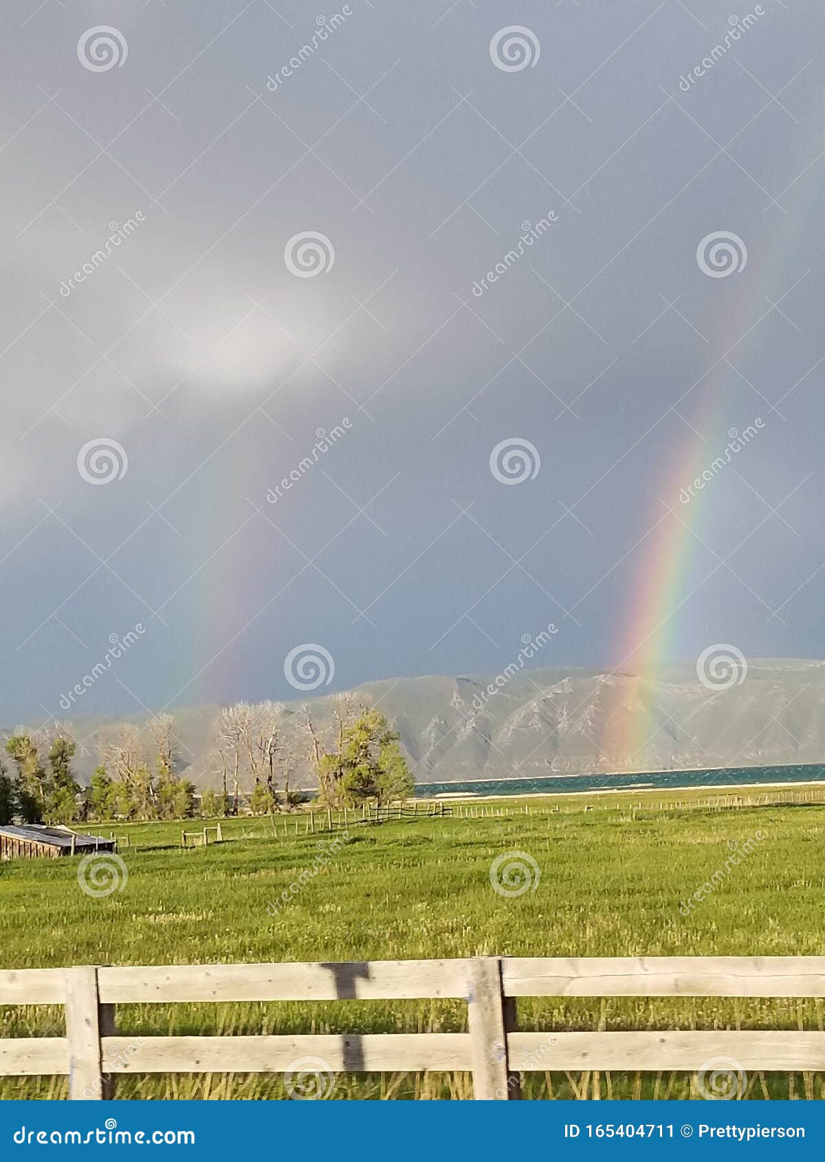 Spring rain stock image. Image of shower, rainbow, spring - 165404711