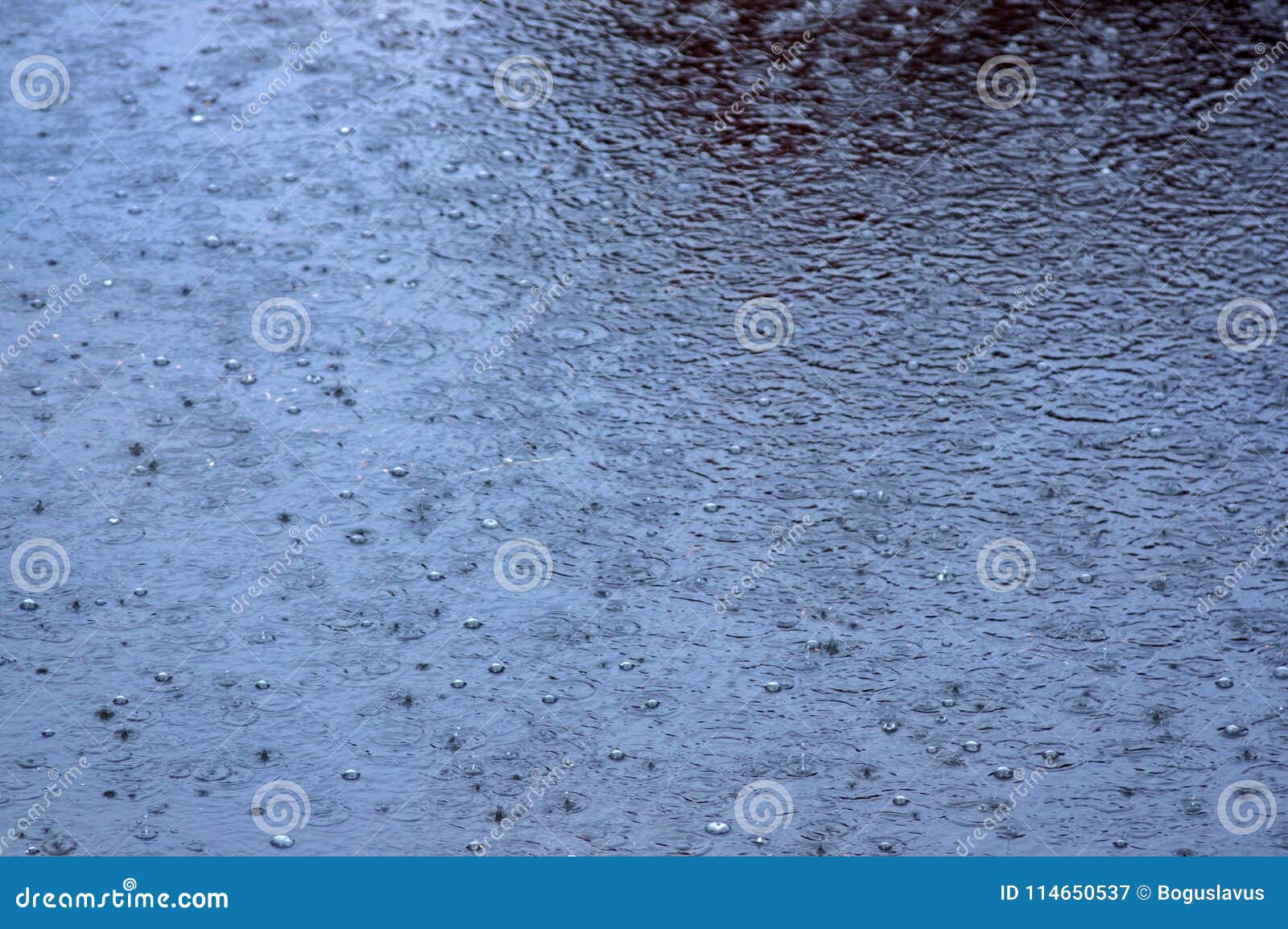 A Puddle in the Pouring Rain of Spring. Stock Image - Image of bubbles ...