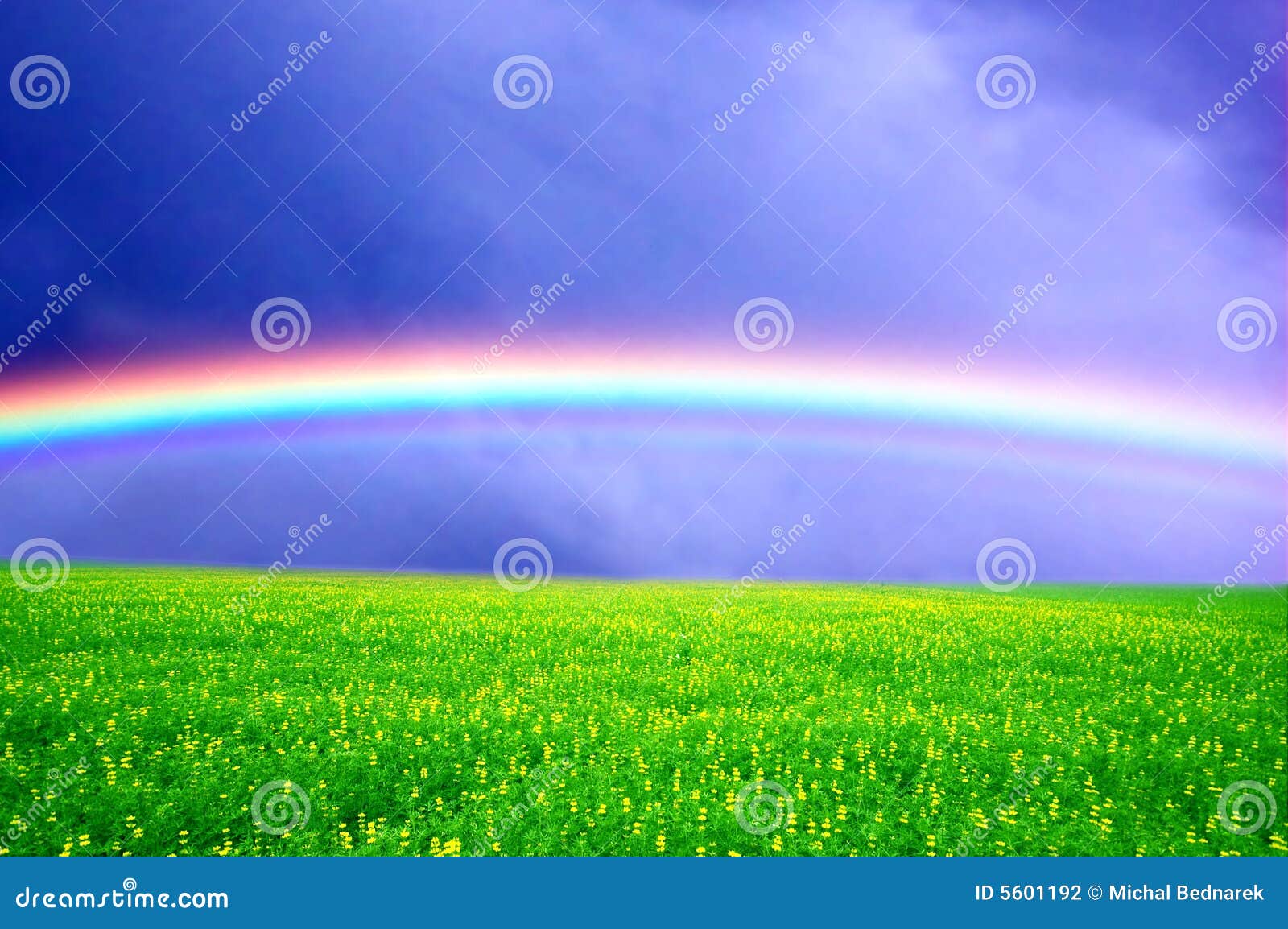 Spring rainbow landscape stock photo. Image of clouds - 5601192