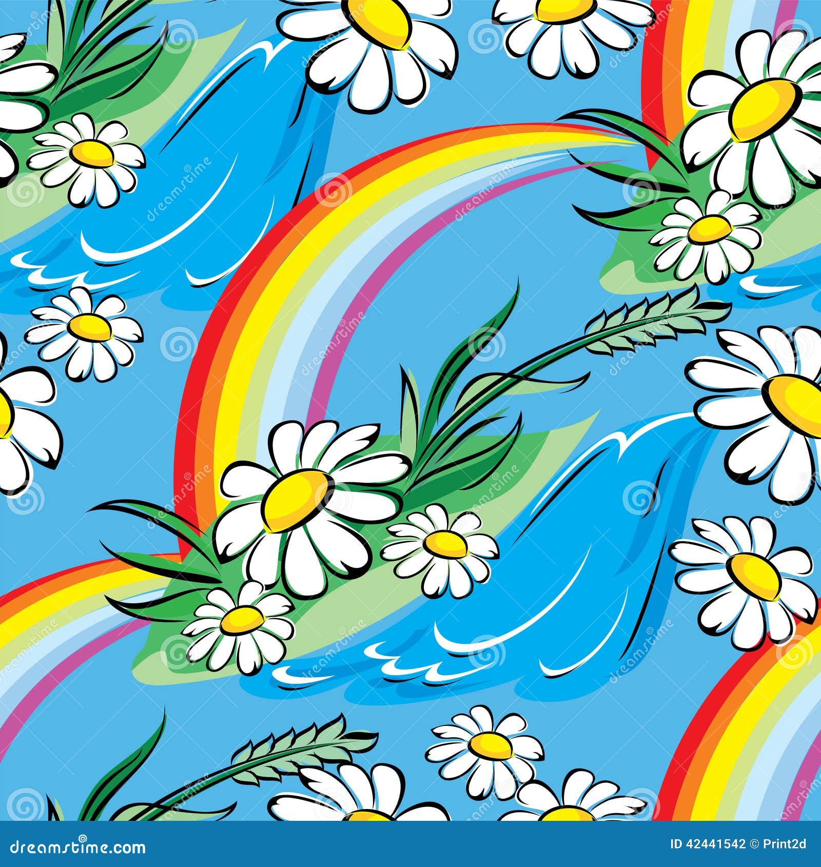 Spring rainbow seamless stock vector. Illustration of nature - 42441542