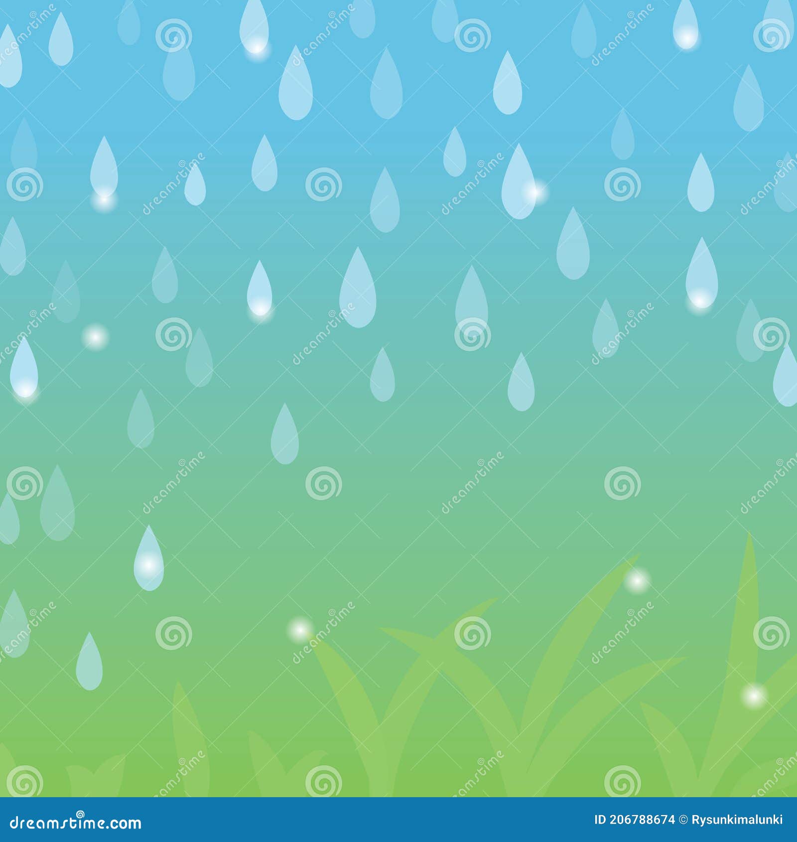 Spring Rainy Weather Vector Background Stock Illustration ...