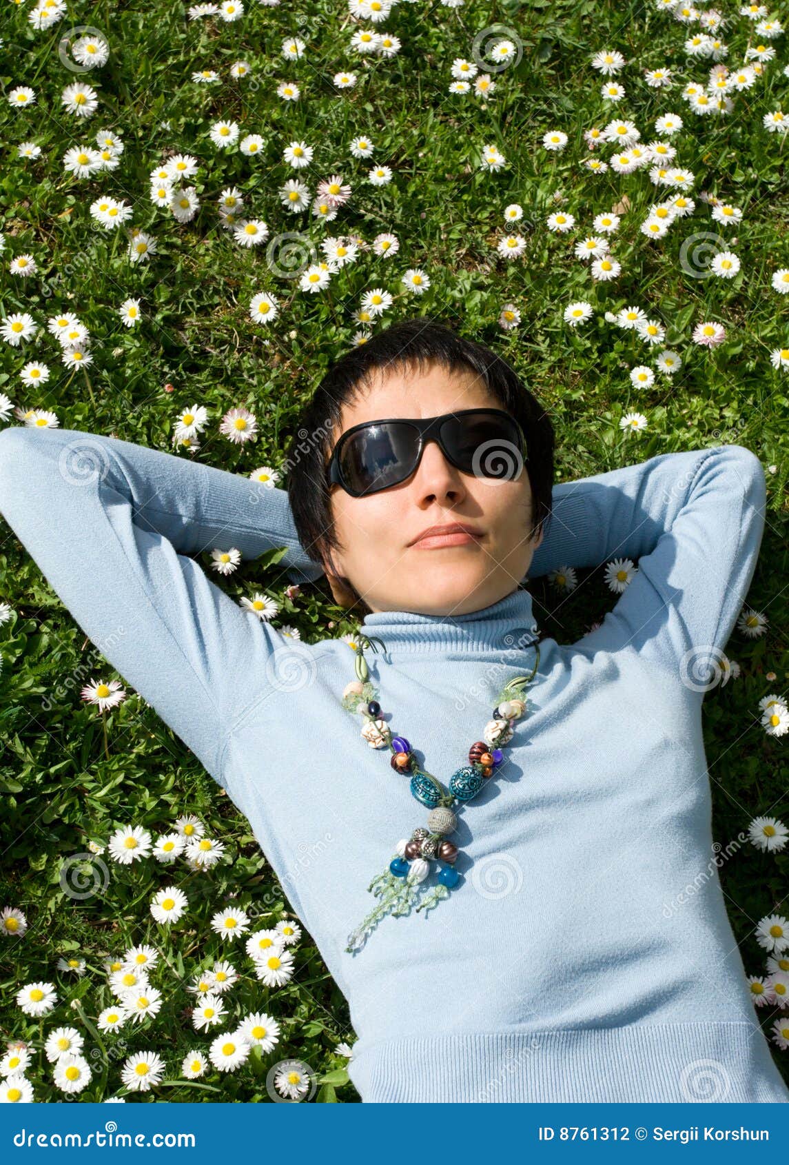 Spring relaxation stock photo. Image of chamomile, field - 8761312