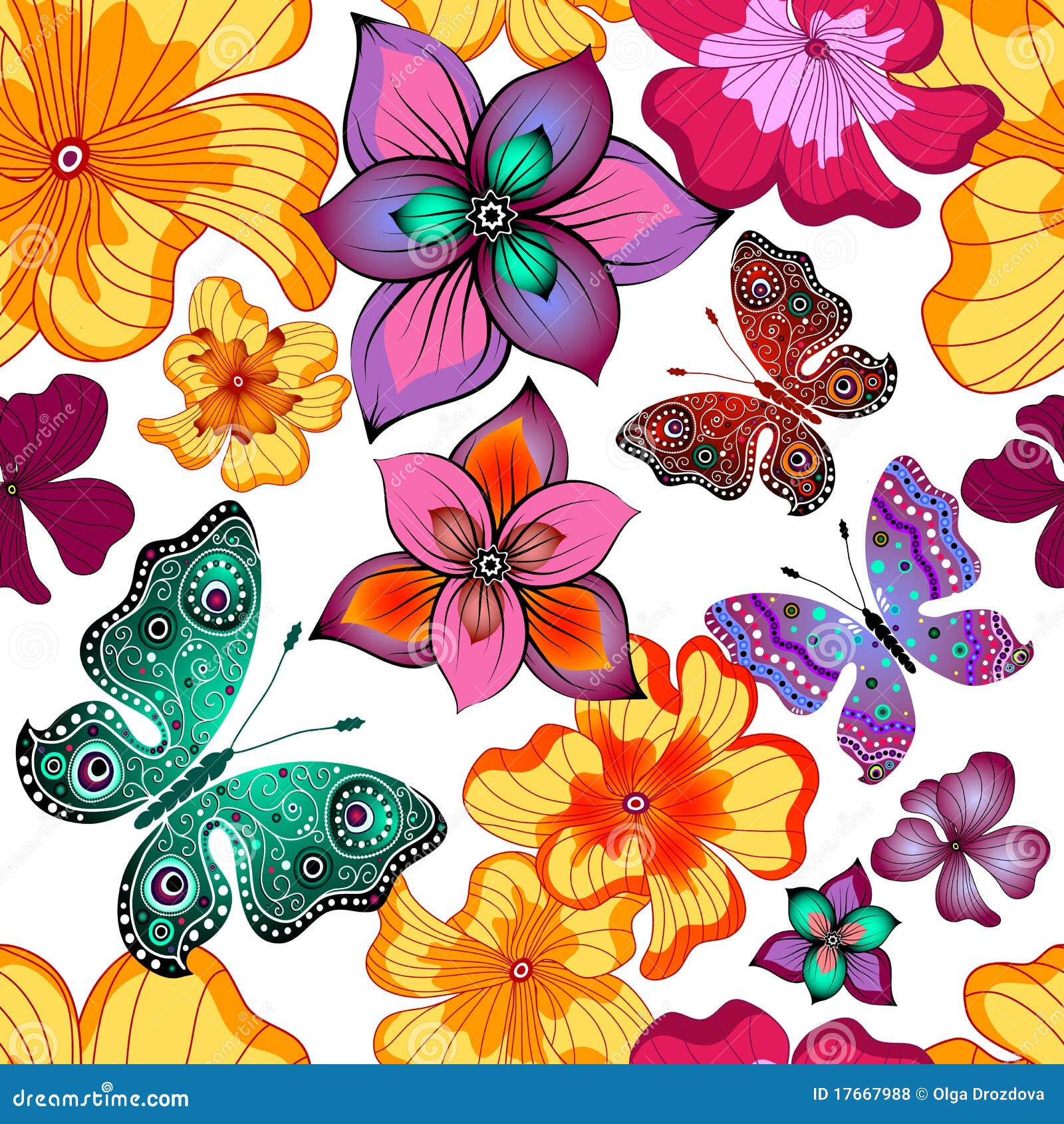 Spring Repeating Floral Pattern Stock Illustrations – 23,105 Spring ...