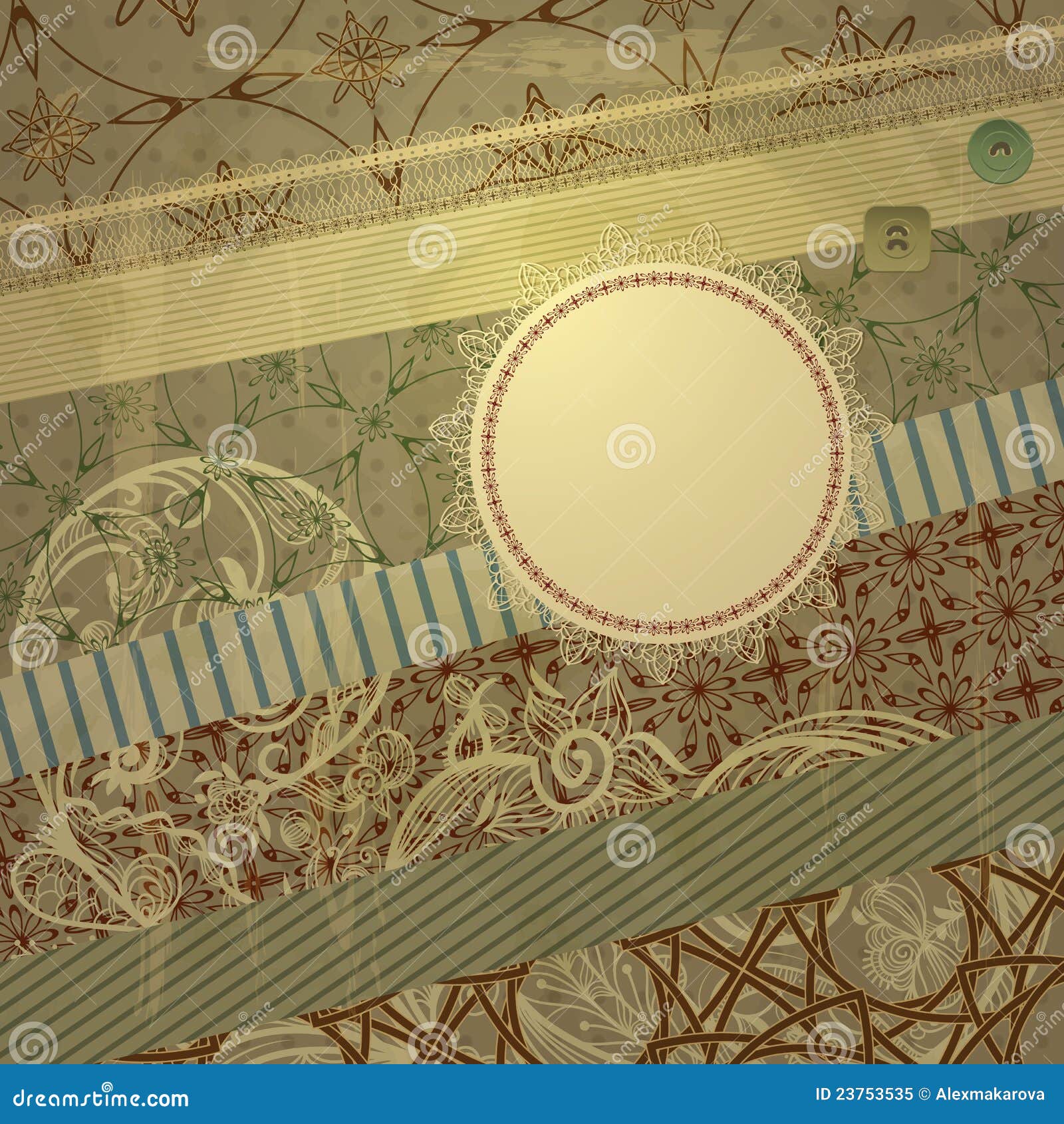 Spring Retro Scrapbook Design Pattern Stock Vector - Illustration of ...