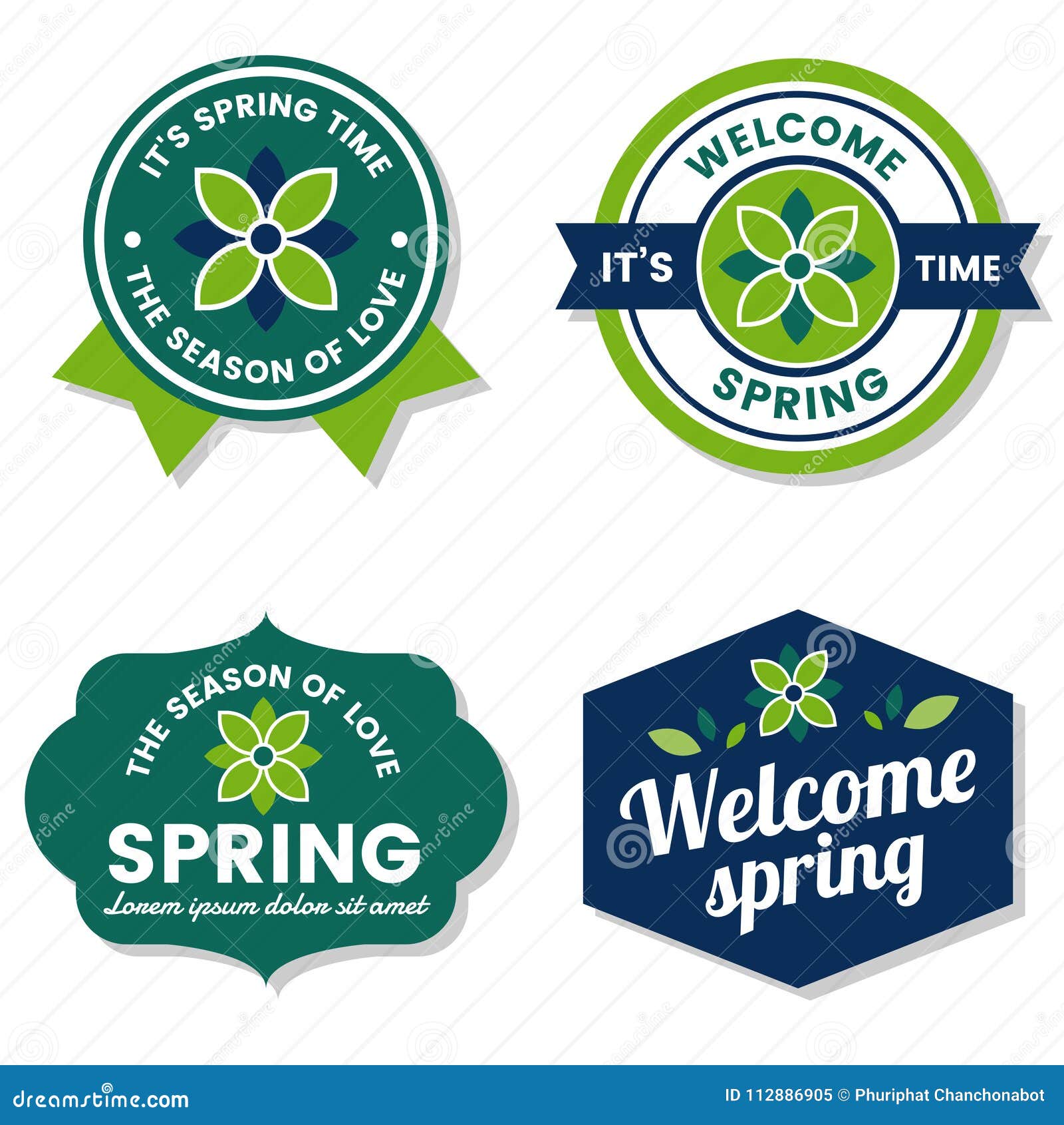 Spring Retro Vintage Vector Label Stock Vector - Illustration of design ...