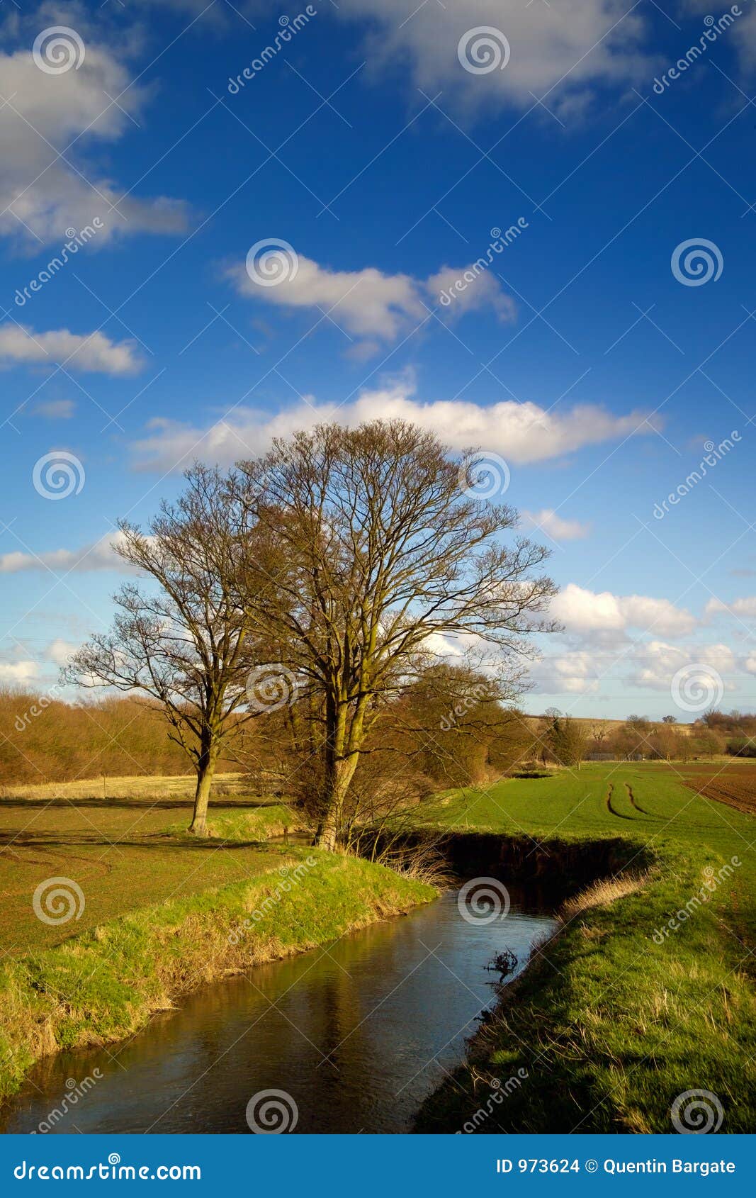 Spring river stock photo. Image of farm, brook, field, branch - 973624
