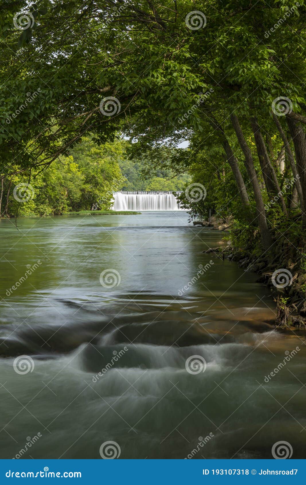 Spring River with Dam stock photo. Image of lake, spring - 193107318