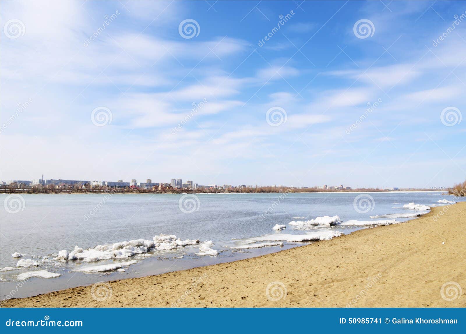 Spring on River Irtysh. Omsk, Russia. Stock Image - Image of siberia ...
