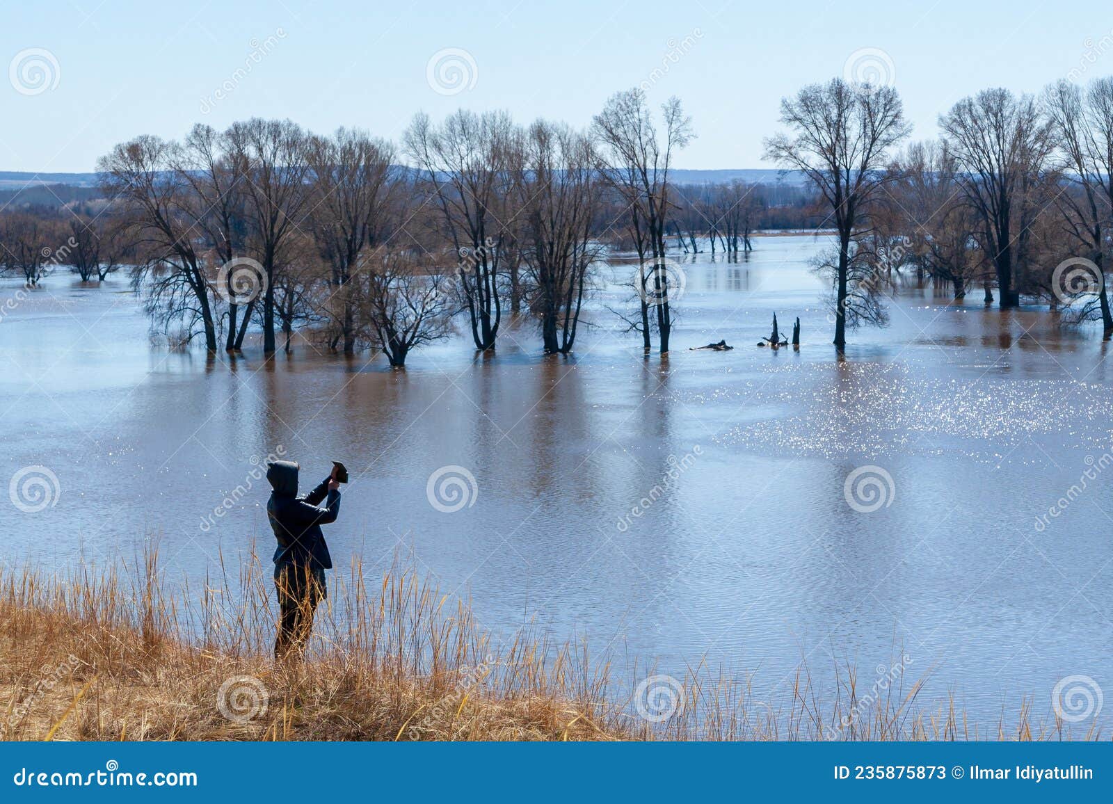 In the Spring the River Overflows Stock Image - Image of outdoor, rear ...