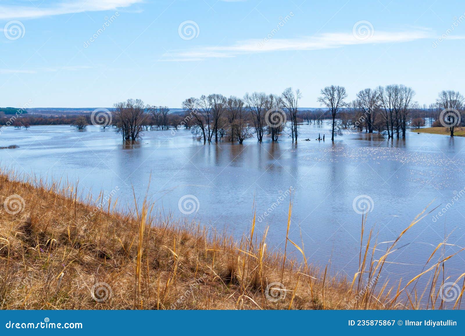 In the Spring the River Overflows Stock Image - Image of scenic, damage ...
