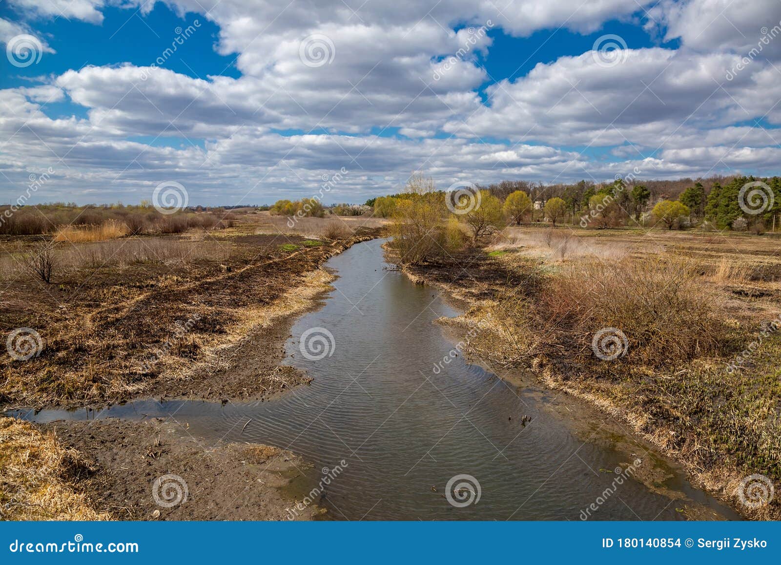 Spring Riverbank after Fires in the Forest and Steppe Stock Photo ...