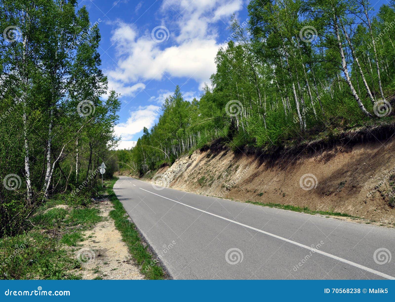 Spring road landscape stock photo. Image of birch, avenue - 70568238