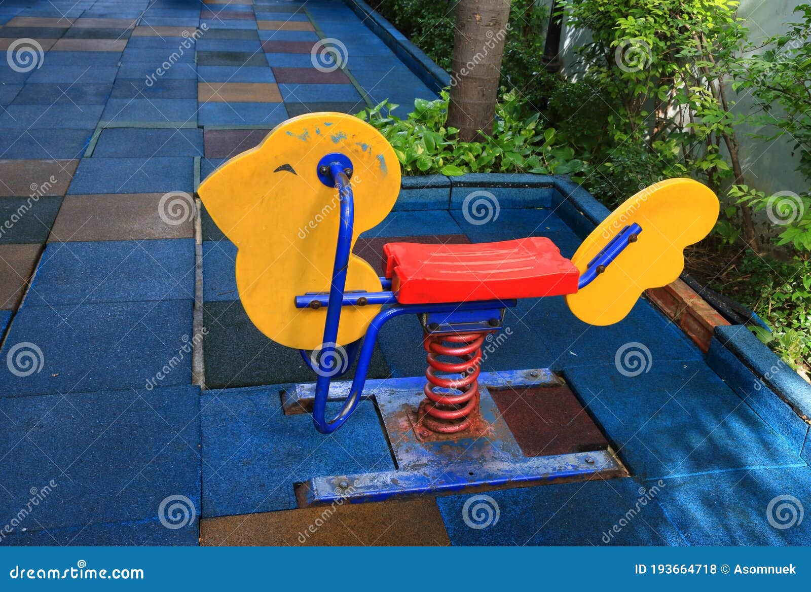 Spring Rocker in Playground Stock Photo - Image of bounce, people ...