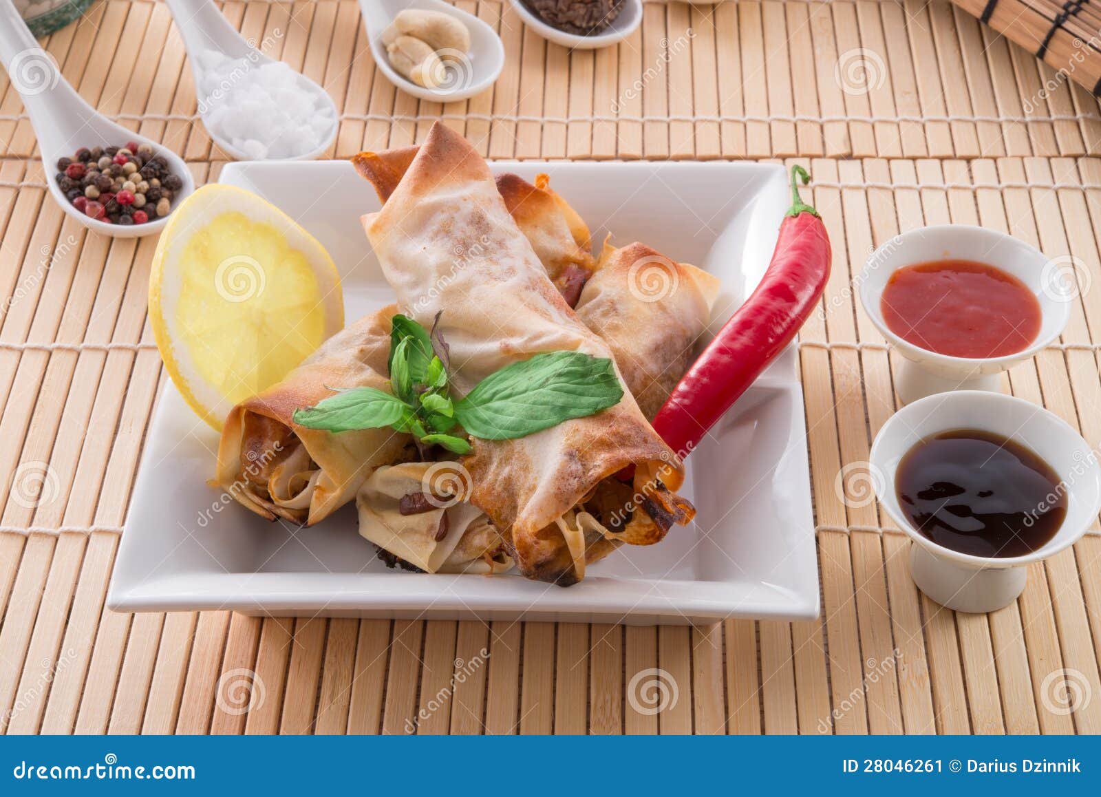 Spring roll stock image. Image of china, east, asia, cuisine - 28046261