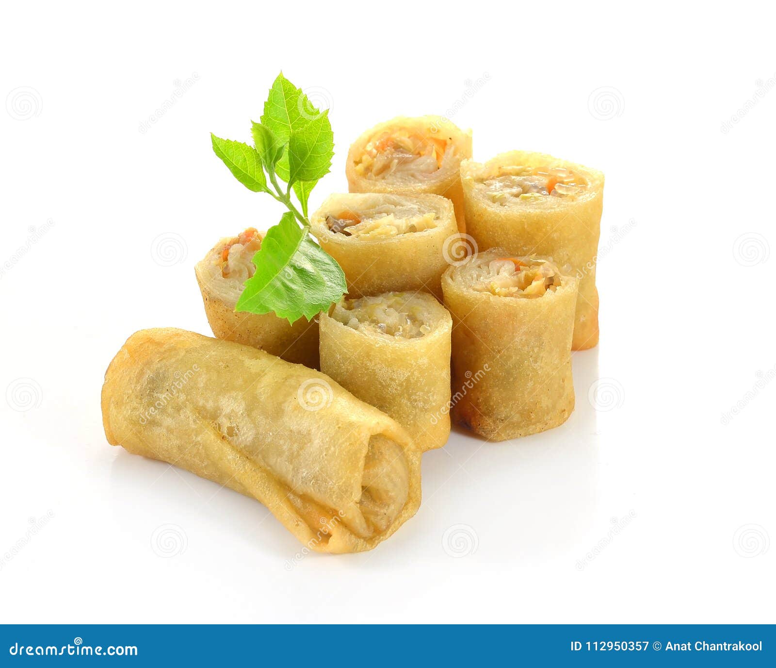 Spring Roll Also Known As Egg Roll Isolated on White. Stock Image ...