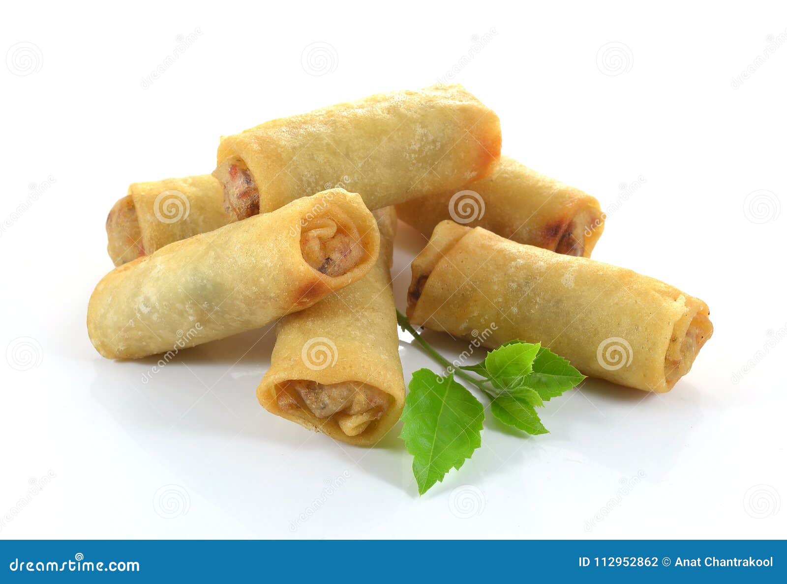 Spring Roll Also Known As Egg Roll on White. Stock Photo - Image of ...