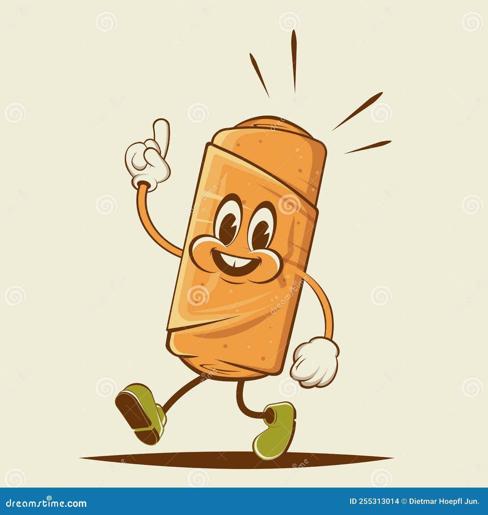 Funny Illustration of a Cartoon Spring Roll Stock Illustration ...