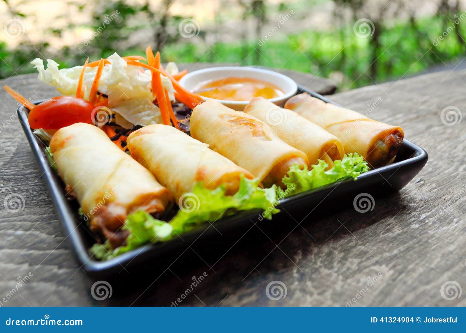 Spring roll stock photo. Image of lettuce, asia, tomato - 41324904