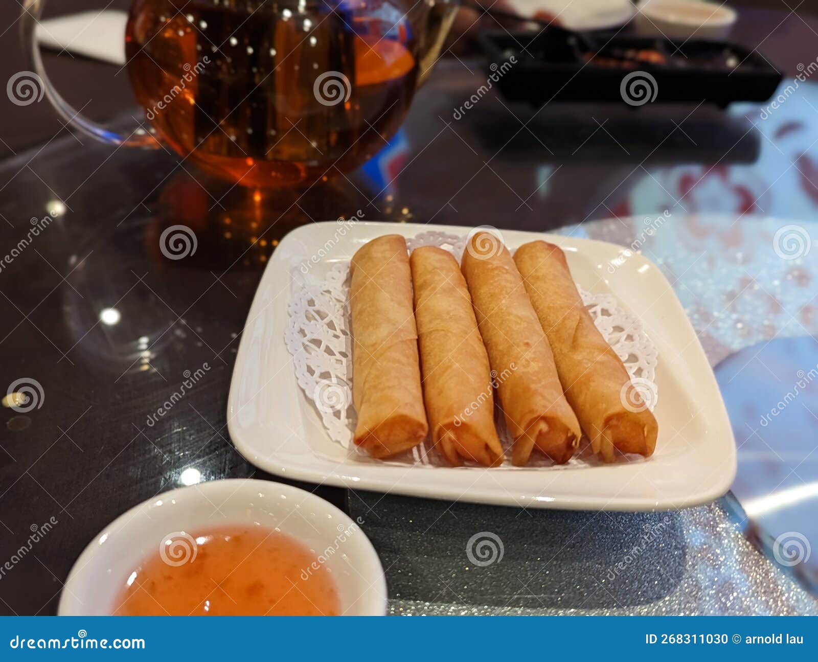 Spring roll fried dim sum stock photo. Image of lunch - 268311030