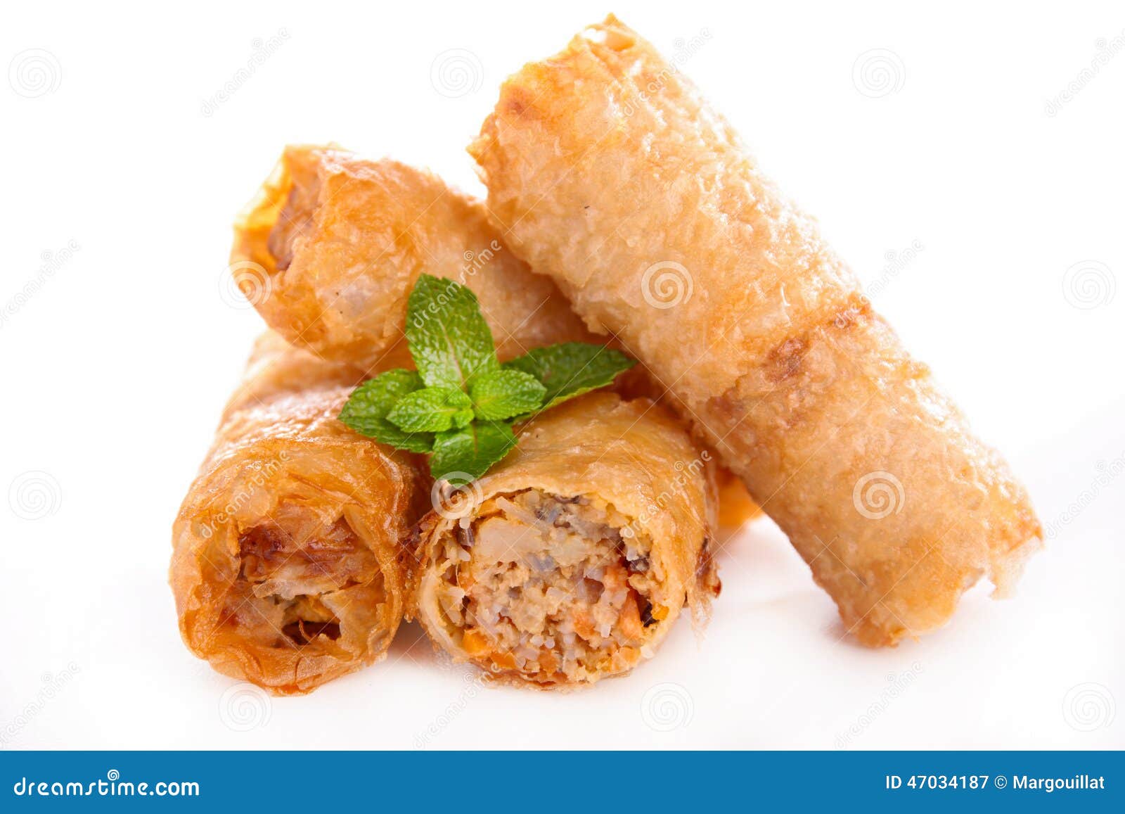 Spring roll stock image. Image of isolated, meat, fried - 47034187